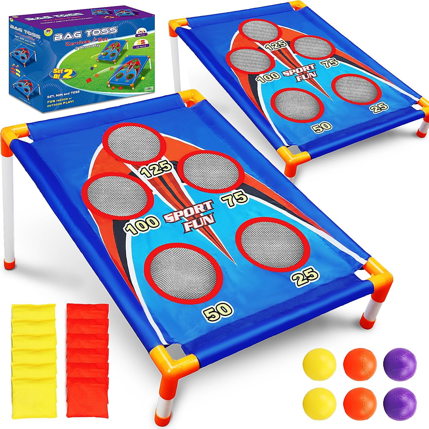 e Bean Bags Toss Carnival Game, Cornhole, Outdoor Toys for Kids Ages 4-8, Backyard Game Sports ...