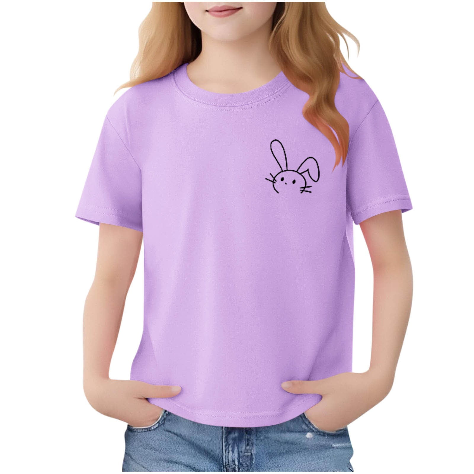 e Kids Girl Boy Print T Shirts Crew Neck Tee Tops for Kid Short Sleeve ...