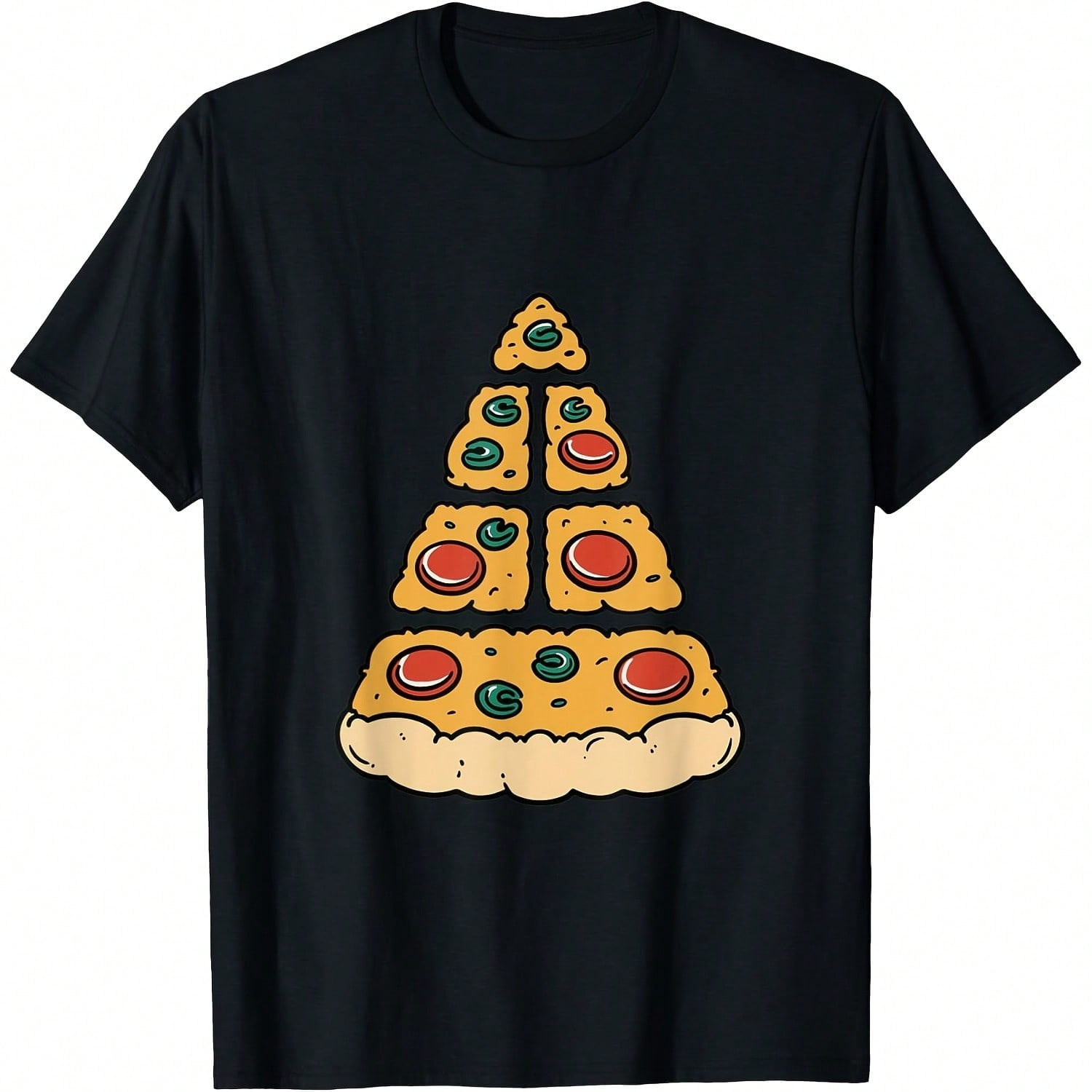 e Pepperoni Pizza Toppings Favorite Food Chain Pyramid T-Shirt ...