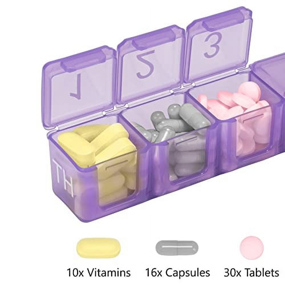 e-Pill 5 Times a Day x 7 Day Large Weekly Pill Organizer, Vitamin and ...