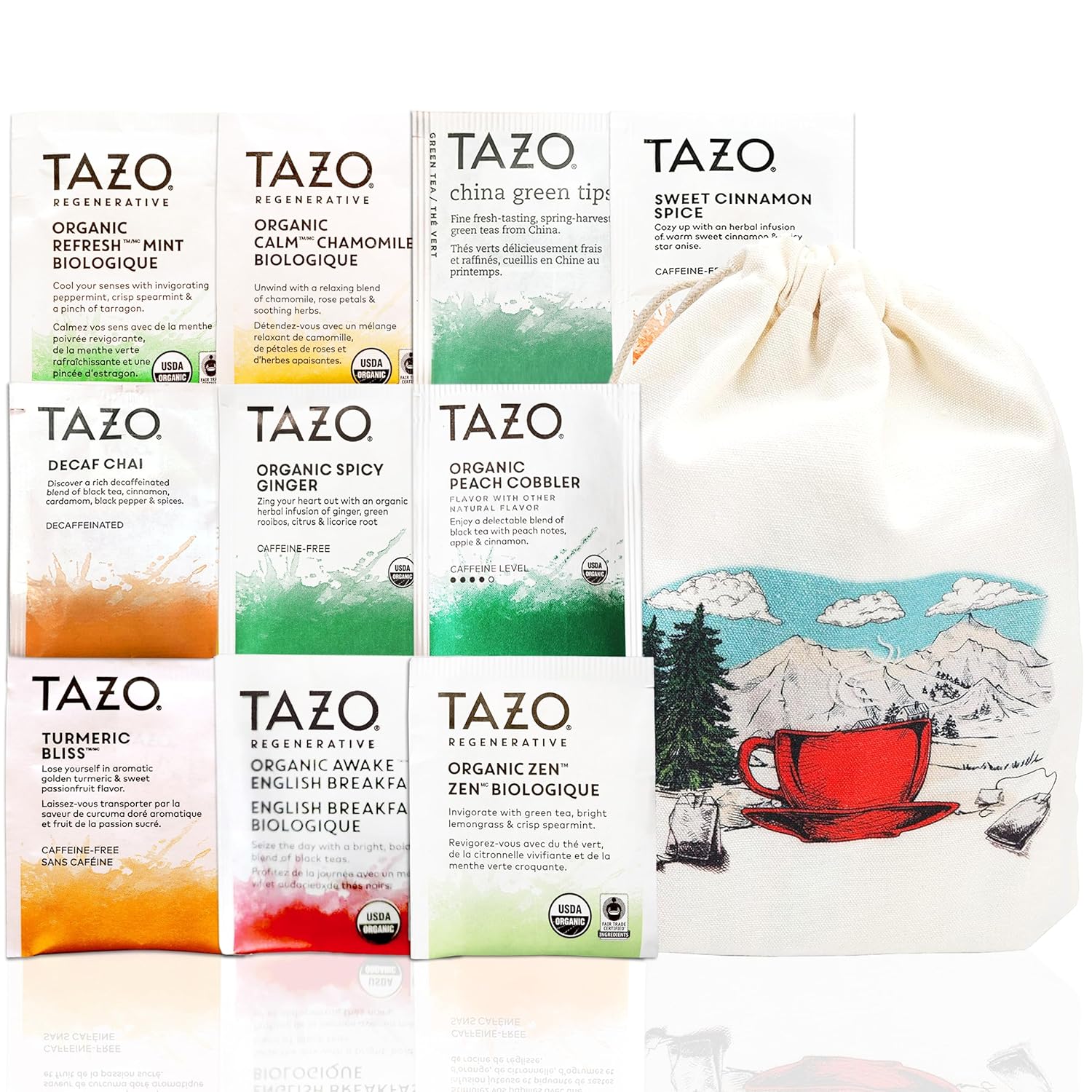 e, Tea Bags Sampler Variety Pack (30 Count) 10 Different Flavors with ...