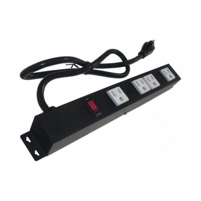 e-dustry 4 Outlet Metal Power Strip- White - 1 ft. - Walmart.com