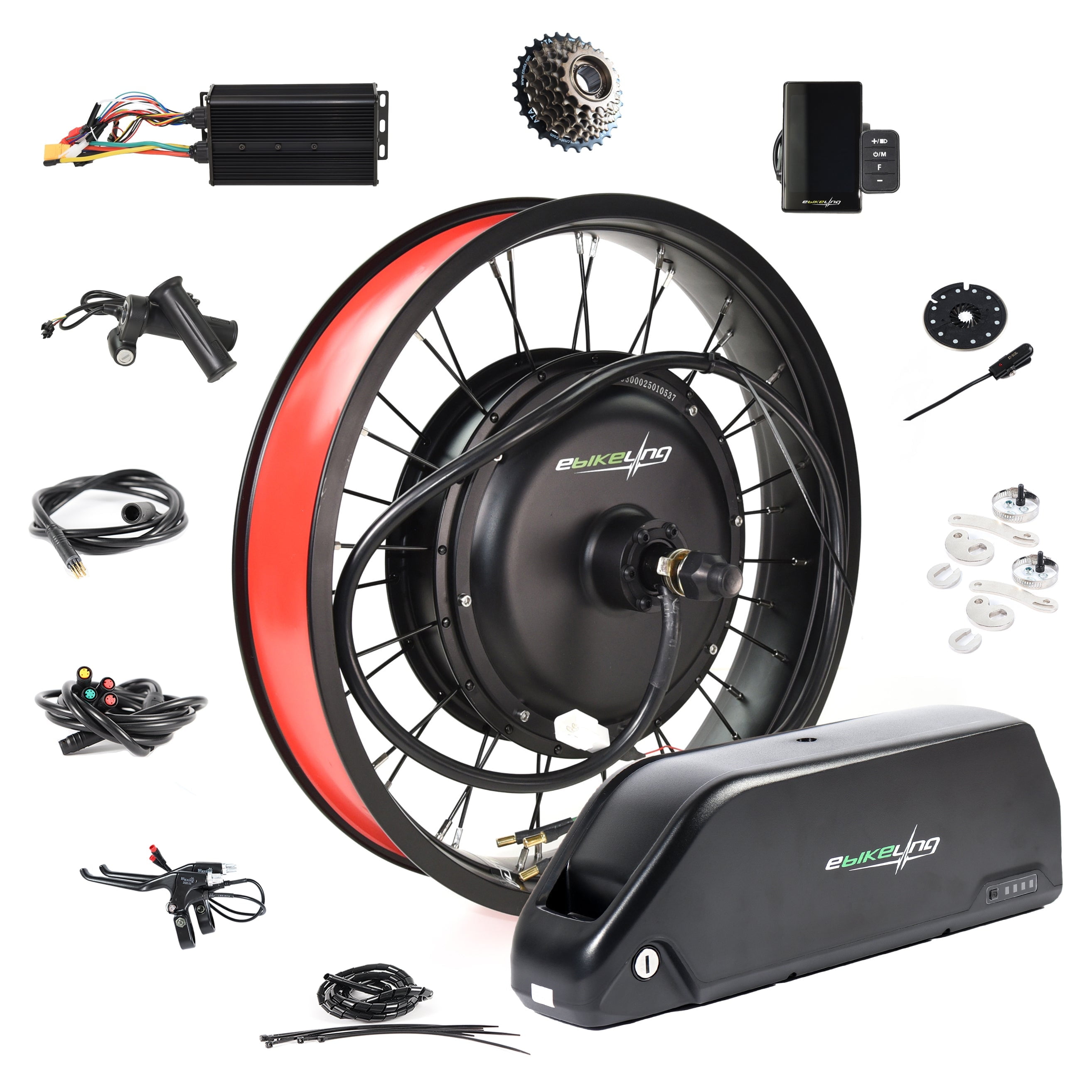 eBikeling 20" Fat 52V 20AH Bull Shark 3000W Rear Ebike Conversion Kit ...