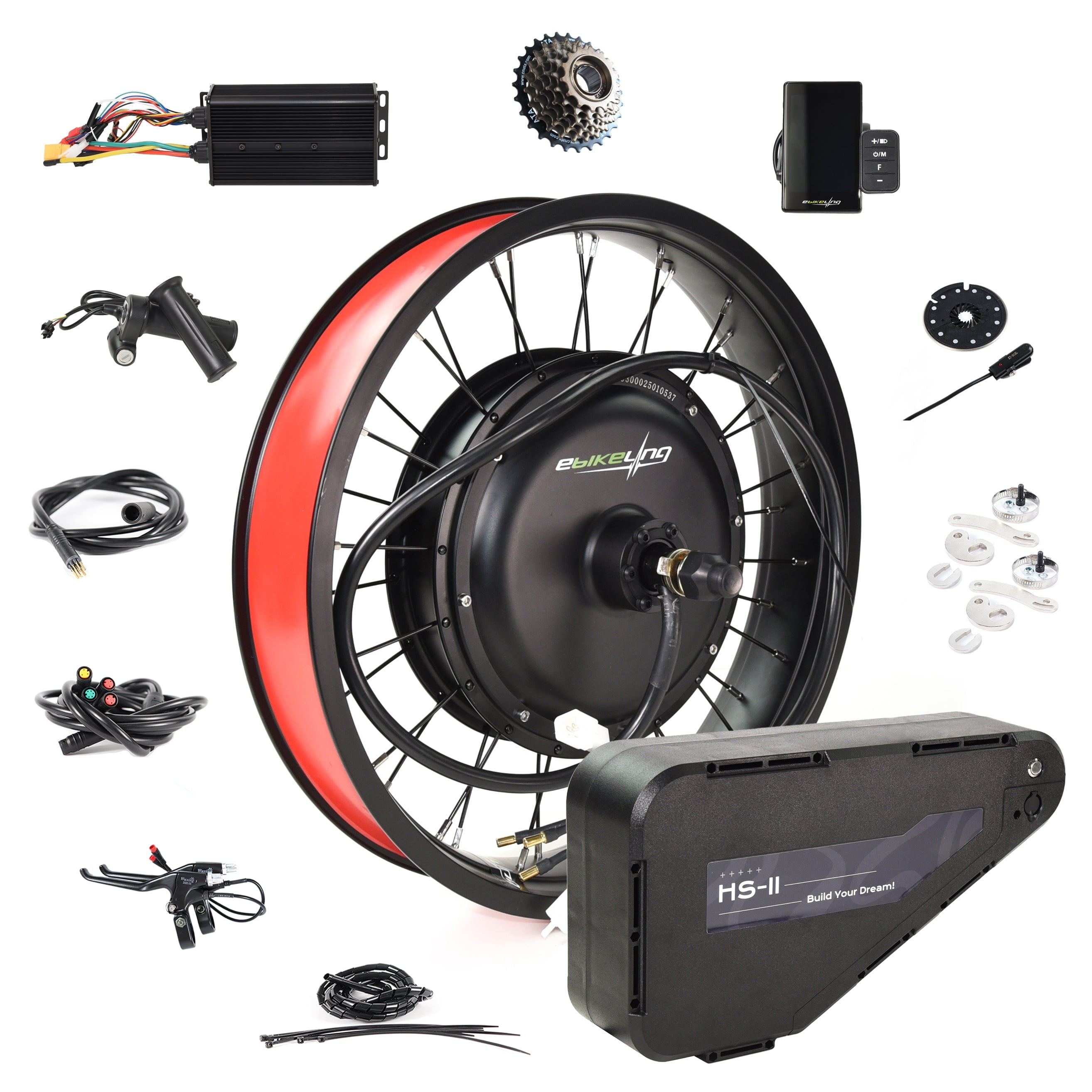 eBikeling 20" Fat 52V 30AH Triangle 3000W Rear Ebike Conversion Kit ...