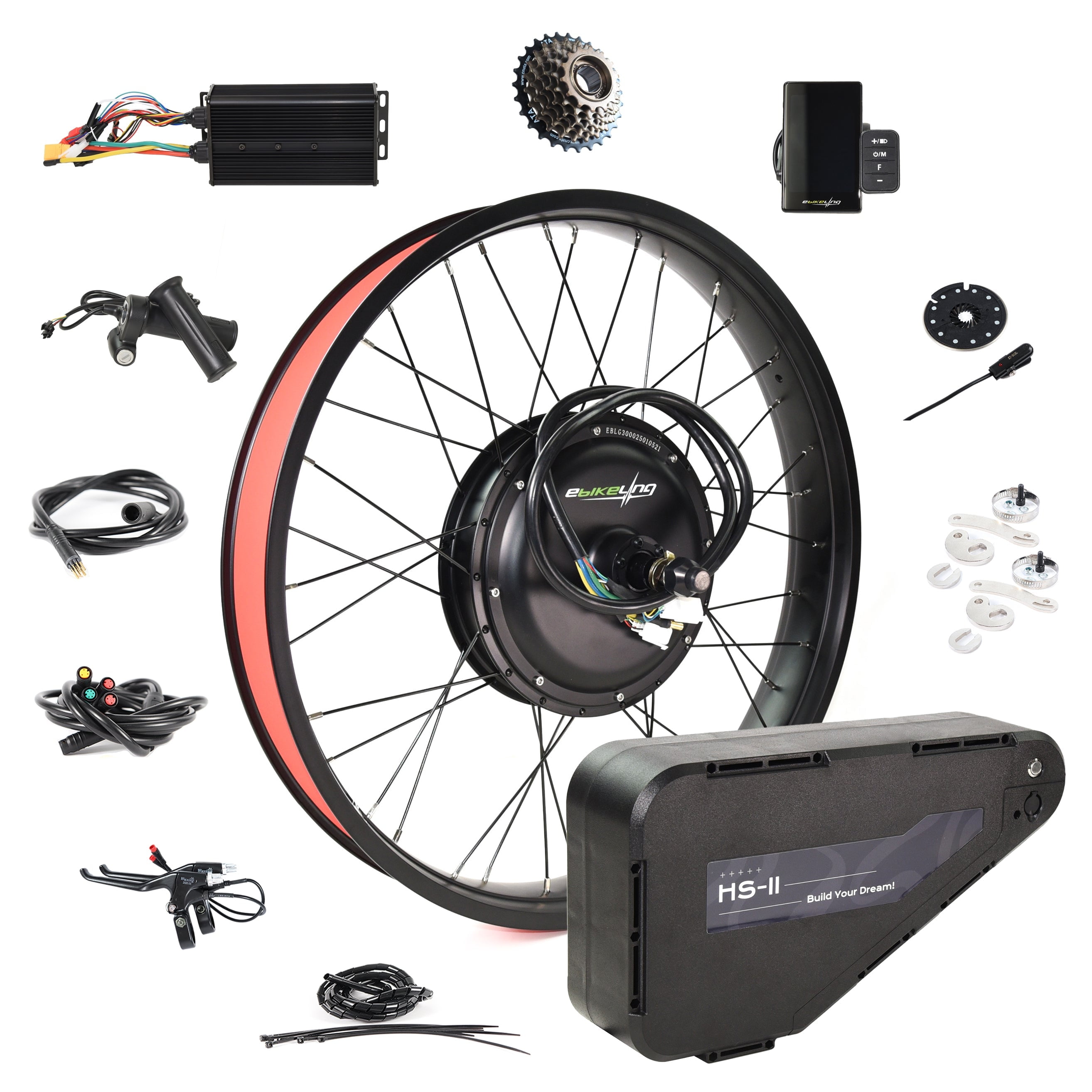 eBikeling 26" Fat 52V 30AH Triangle 3000W Rear Ebike Conversion Kit ...