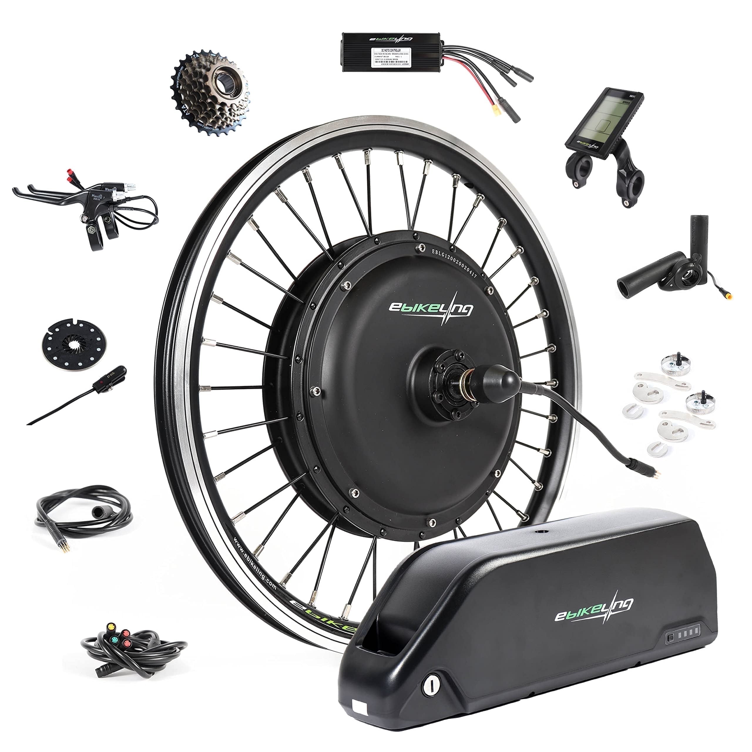 eBikeling 48V 1200W 20" Rear Ebike Conversion Kit with Battery 48V 20AH ...