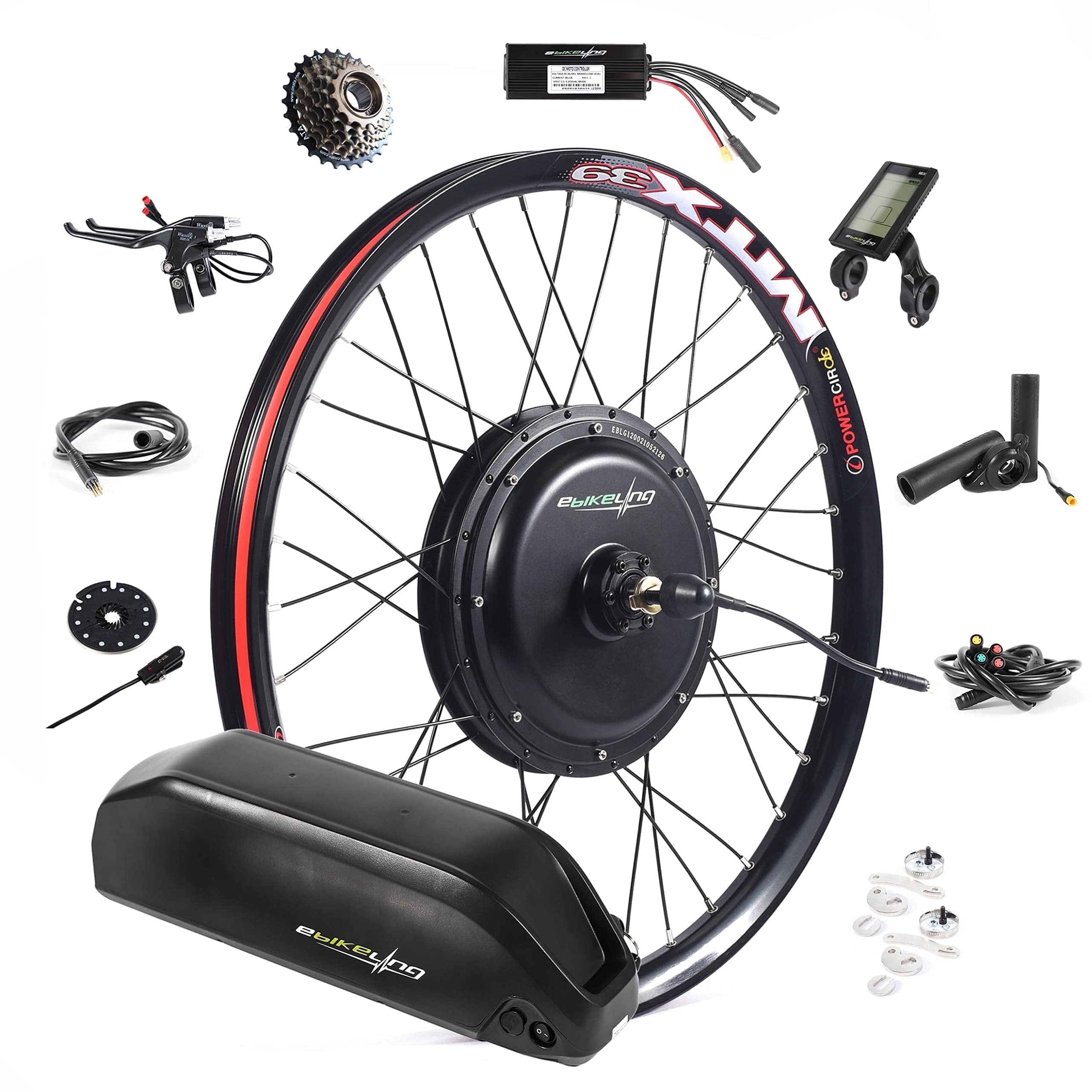 eBikeling 48V 1200W 52V 16AH Bull Shark Ebike Conversion Kit with ...