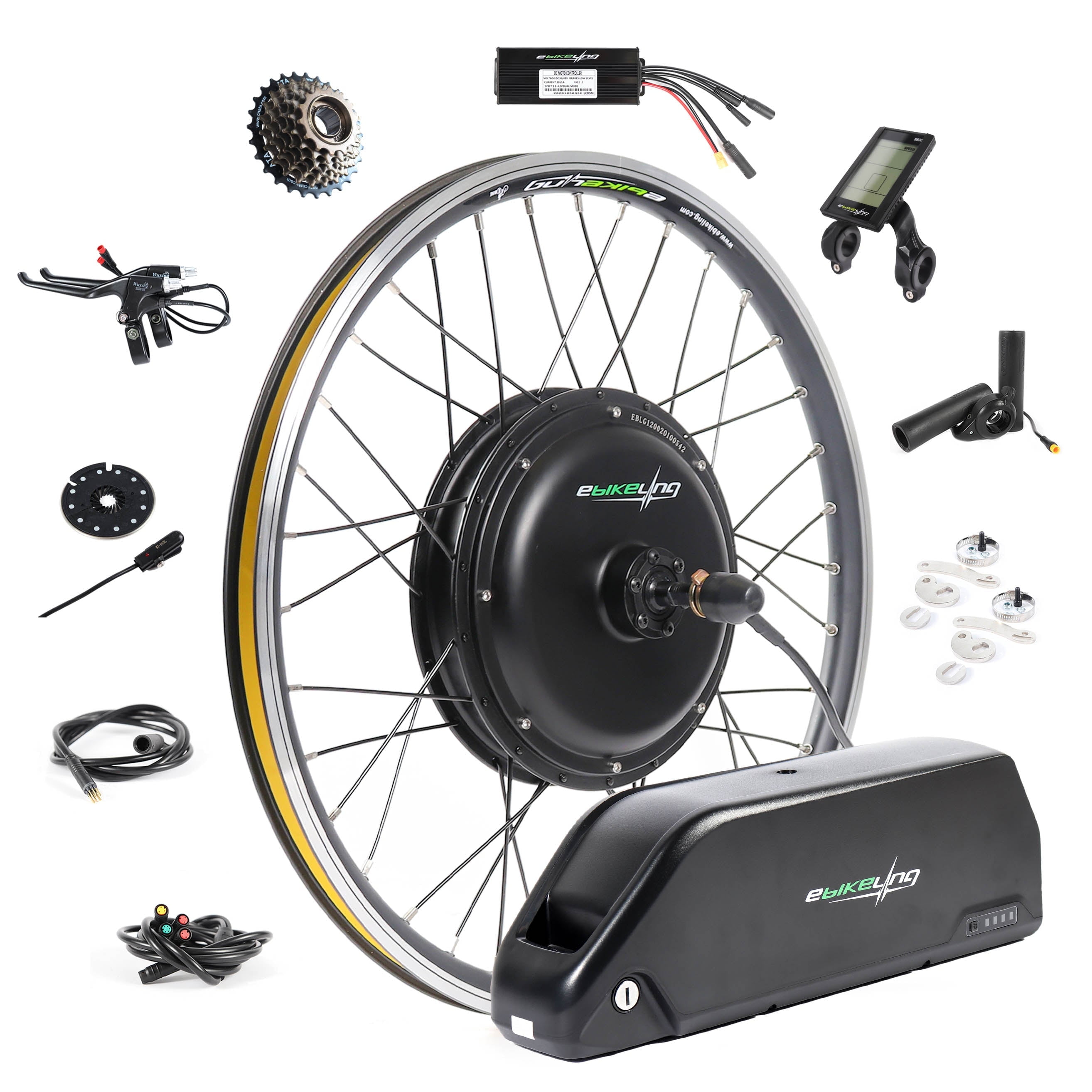eBikeling 48V 1200W, Add On Electric Bike Kit with Waterproof 24" Front ...