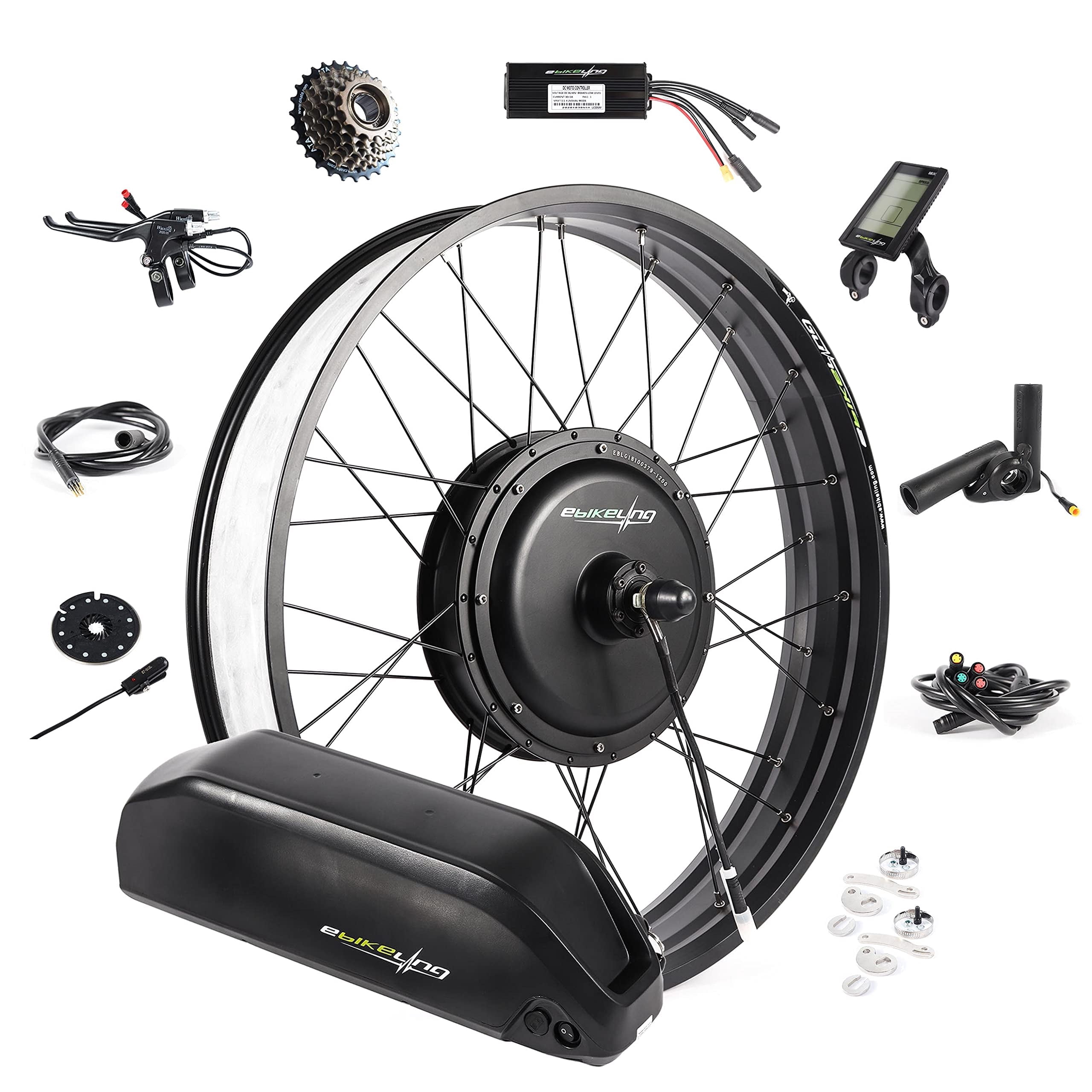eBikeling 48V 1200W Add On Electric Bike Kit on Waterproof Rear 26" Fat ...