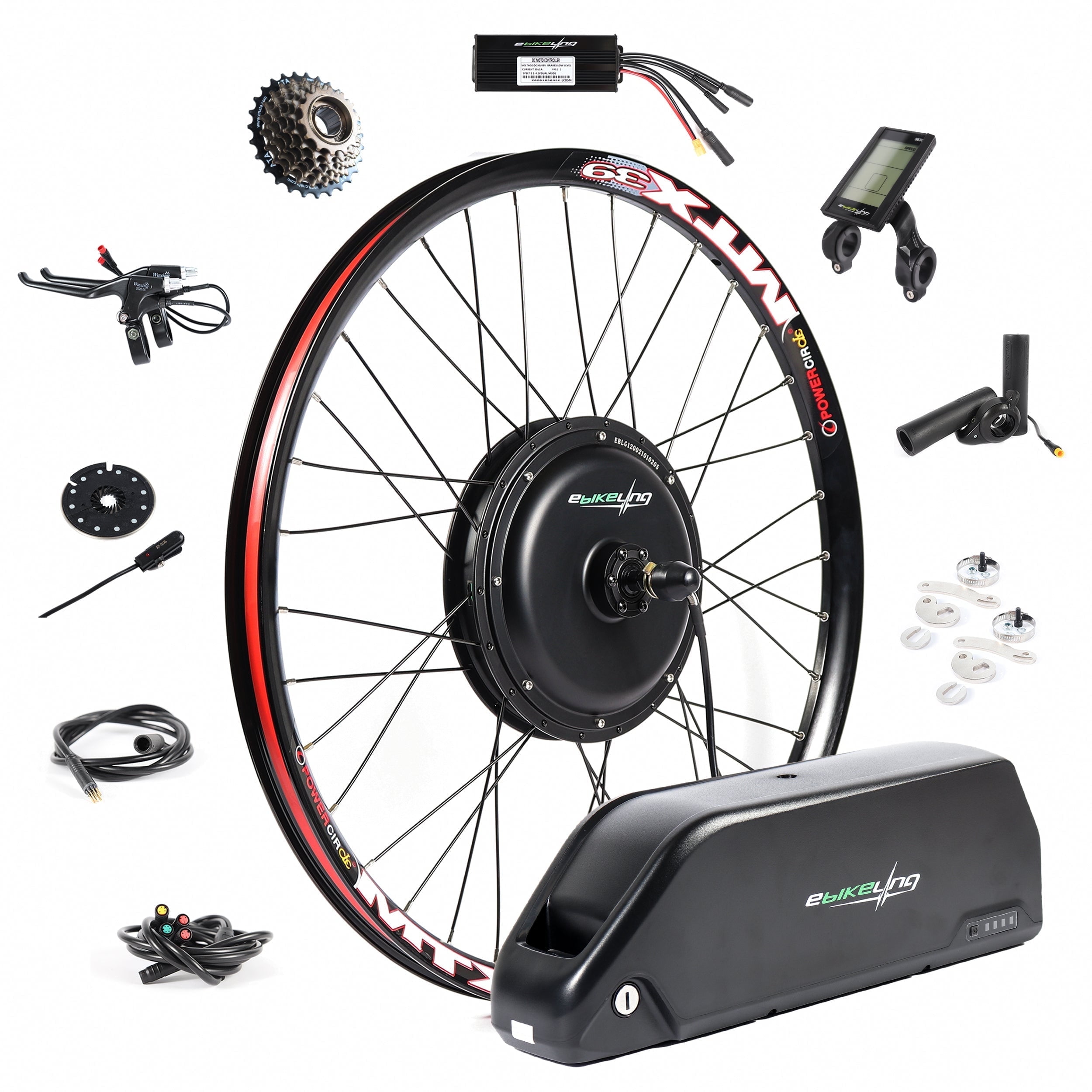 eBikeling 48V 1200W Ebike Conversion Kit with Battery 48V 20AH Bull ...