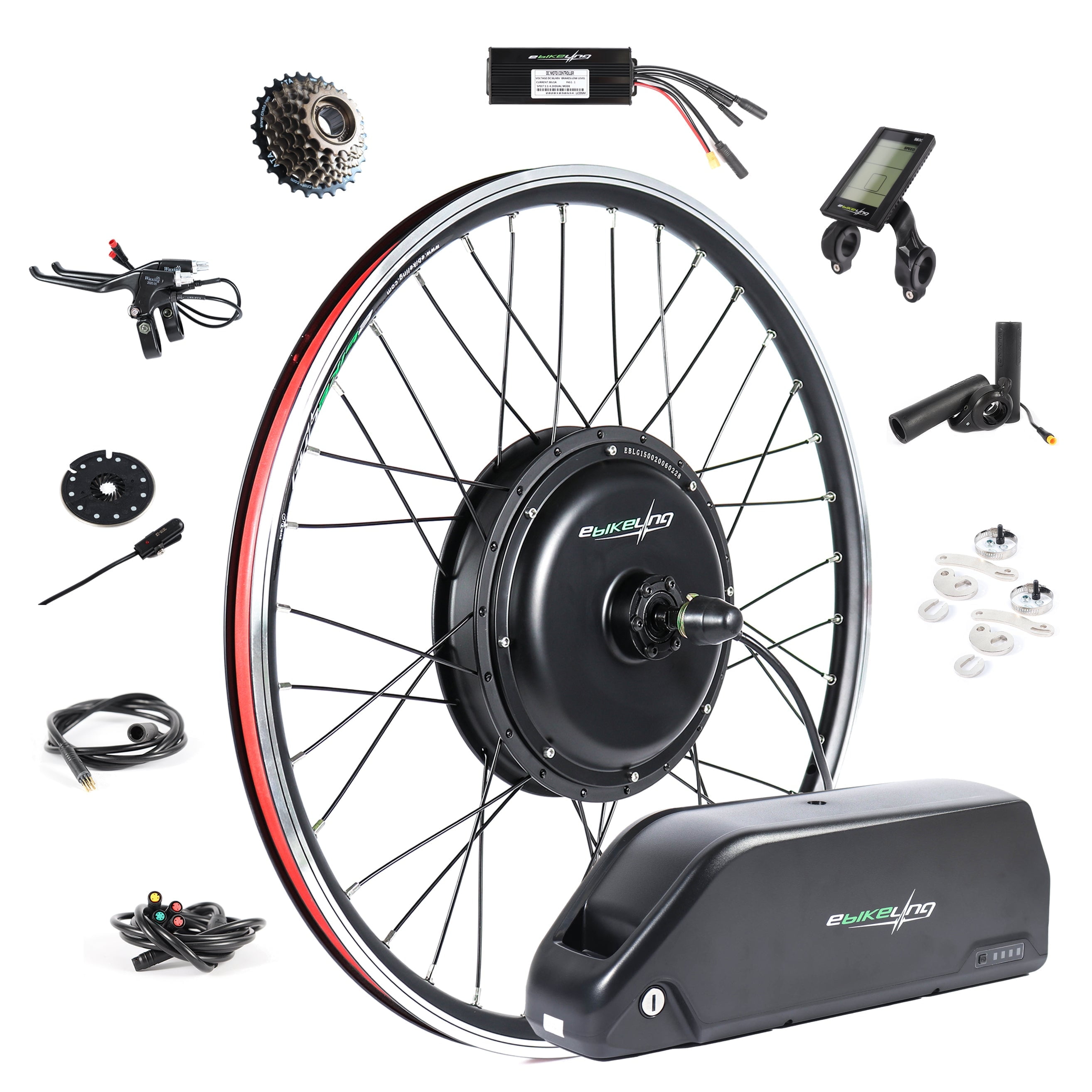 eBikeling 48V 1200W Waterproof Electric Bike Conversion Kit with 26 ...