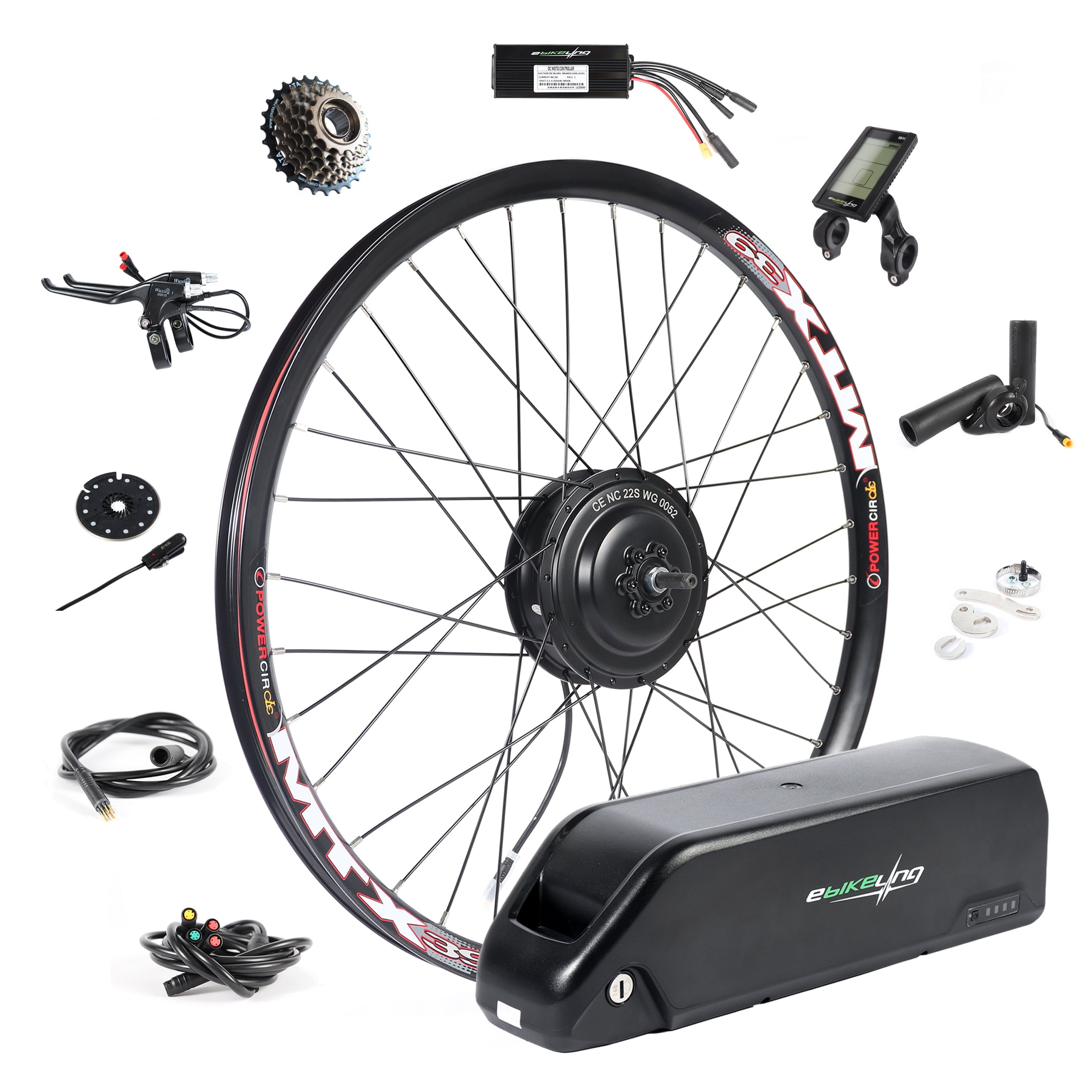 eBikeling 48V 1500W Ebike Conversion Kit with Battery 48V 20AH Bull ...