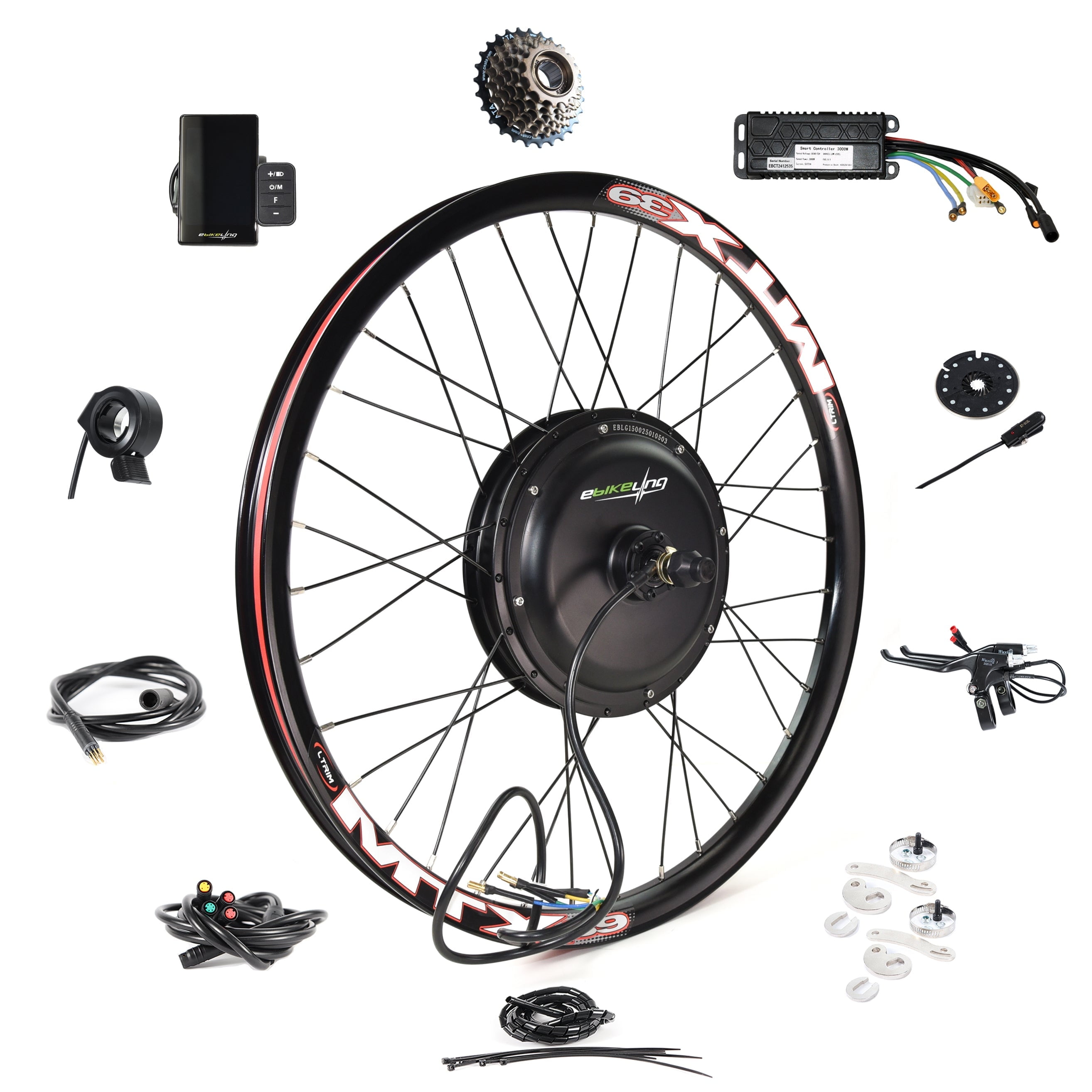 eBikeling 700C MTB 52V 2000W Rear Ebike Conversion Kit, Electric Bike ...
