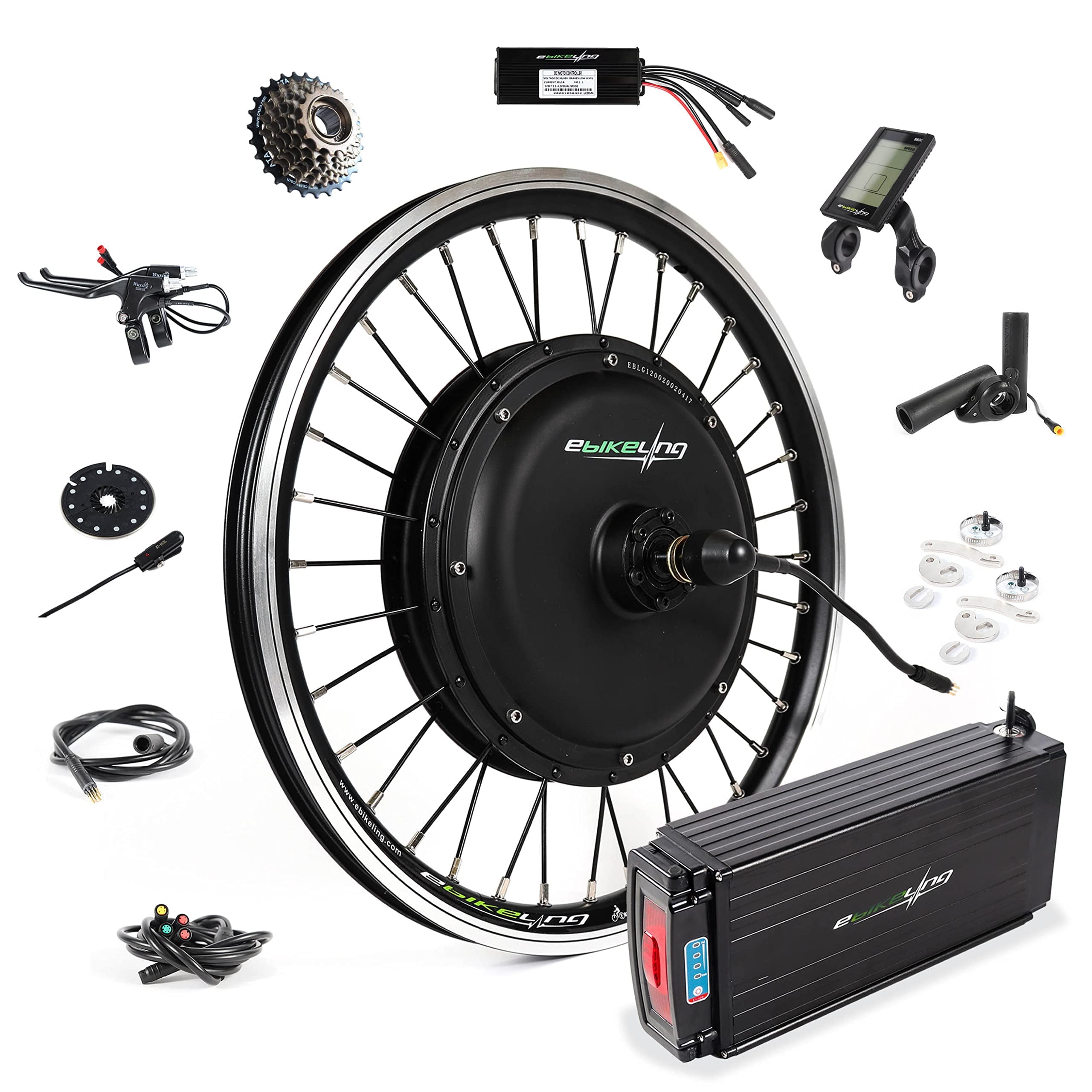 eBikeling Waterproof Electric Bike Conversion Kit, 20" Rear 48V 1200 ...