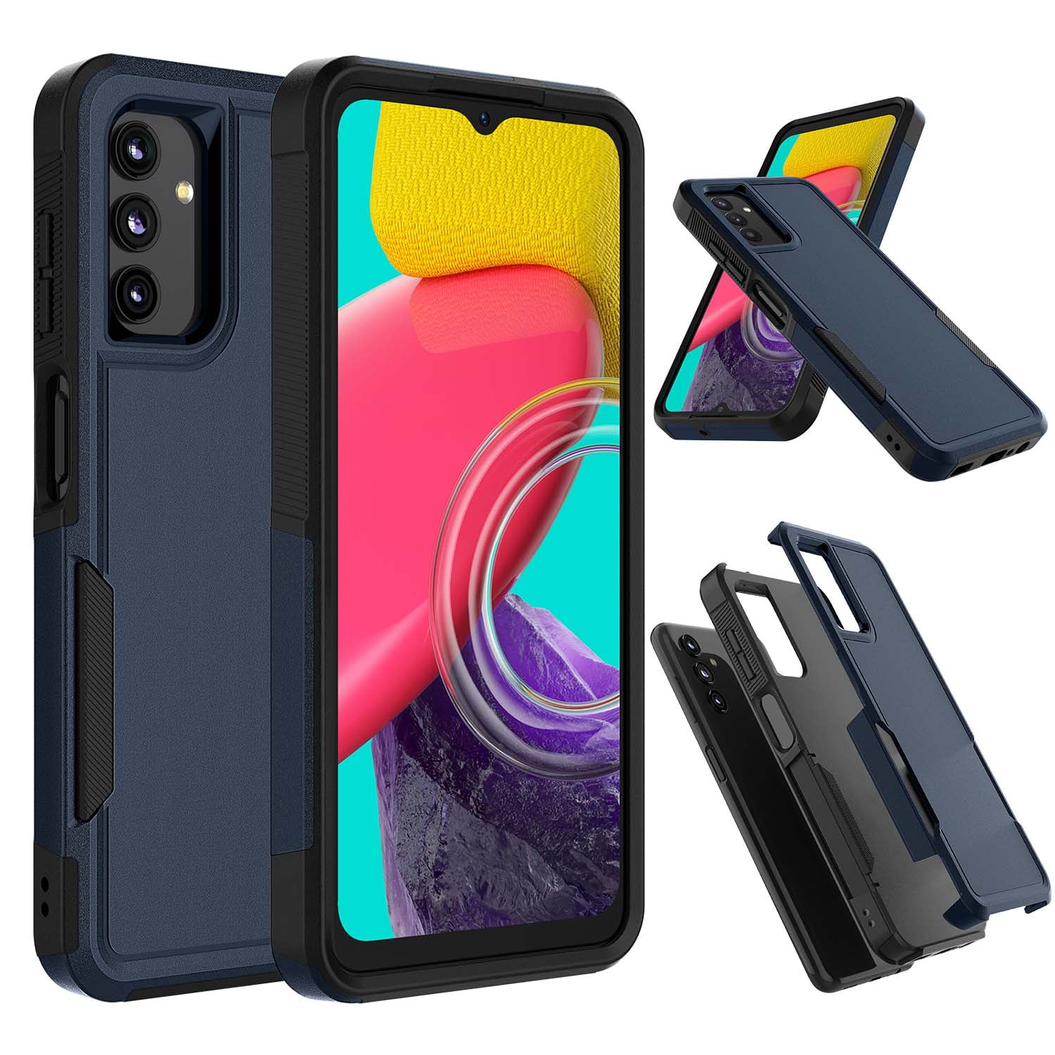 eBizWare Phone Case For Samsung Galaxy A14 5G 6.6" , 2 in 1 Drop Resistant Heavy-Duty Tough ...