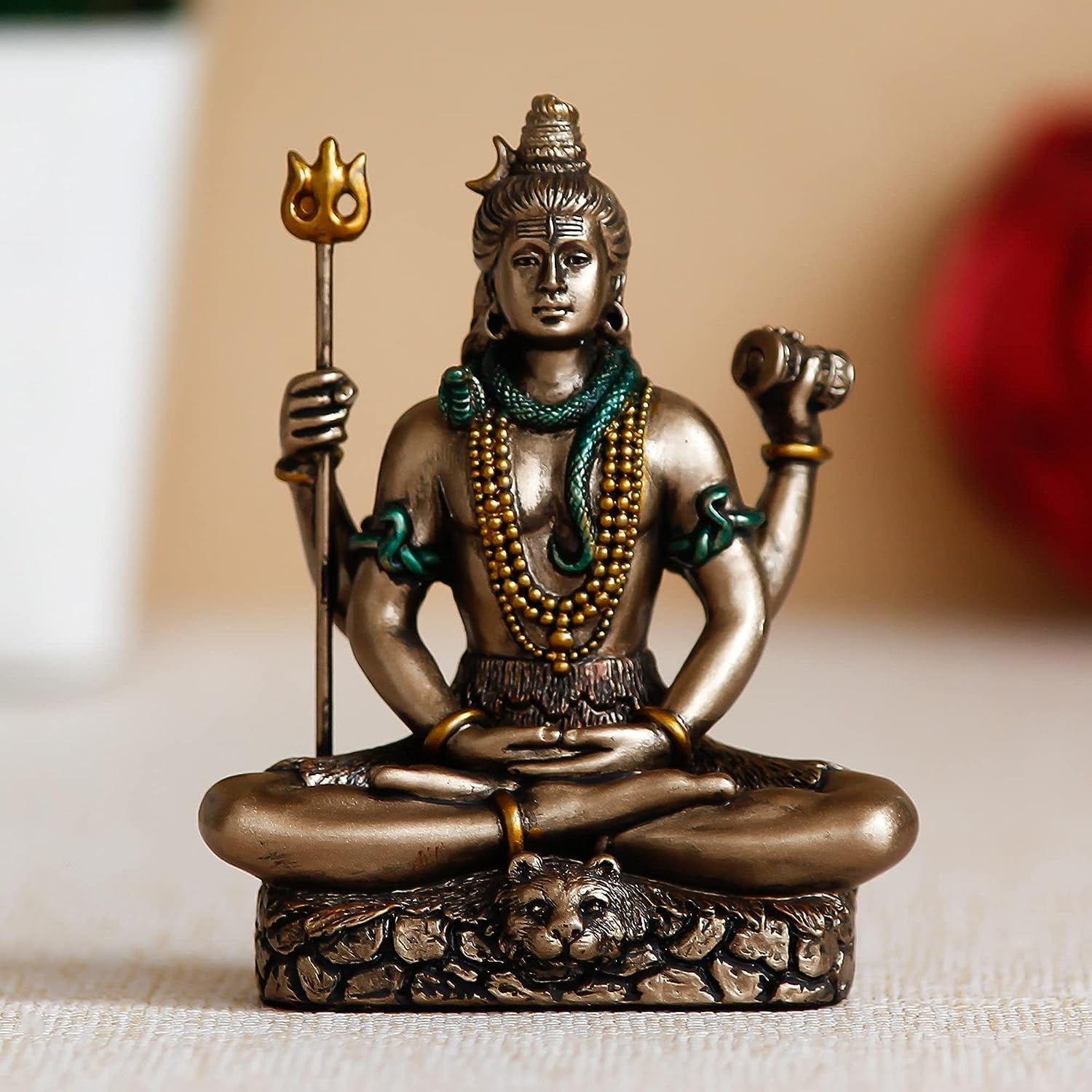 eCraftIndia Brown Resin Meditating Lord Shiva Statue Lord Shiva Idol ...