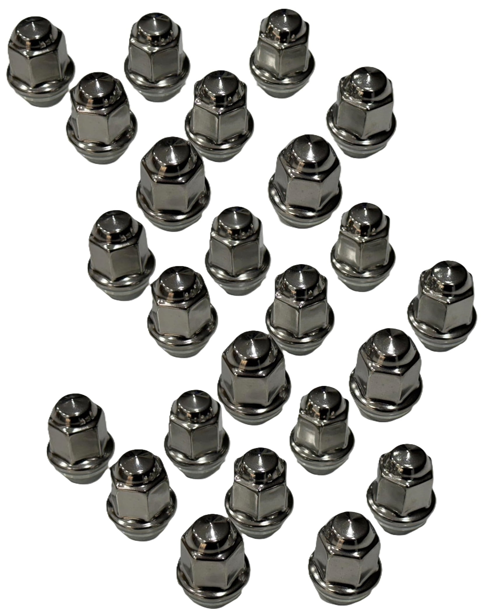 24-Pack Lug Nuts 1/2" Stainless Steel Capped Acorn Bulge Trailer Wheels ...
