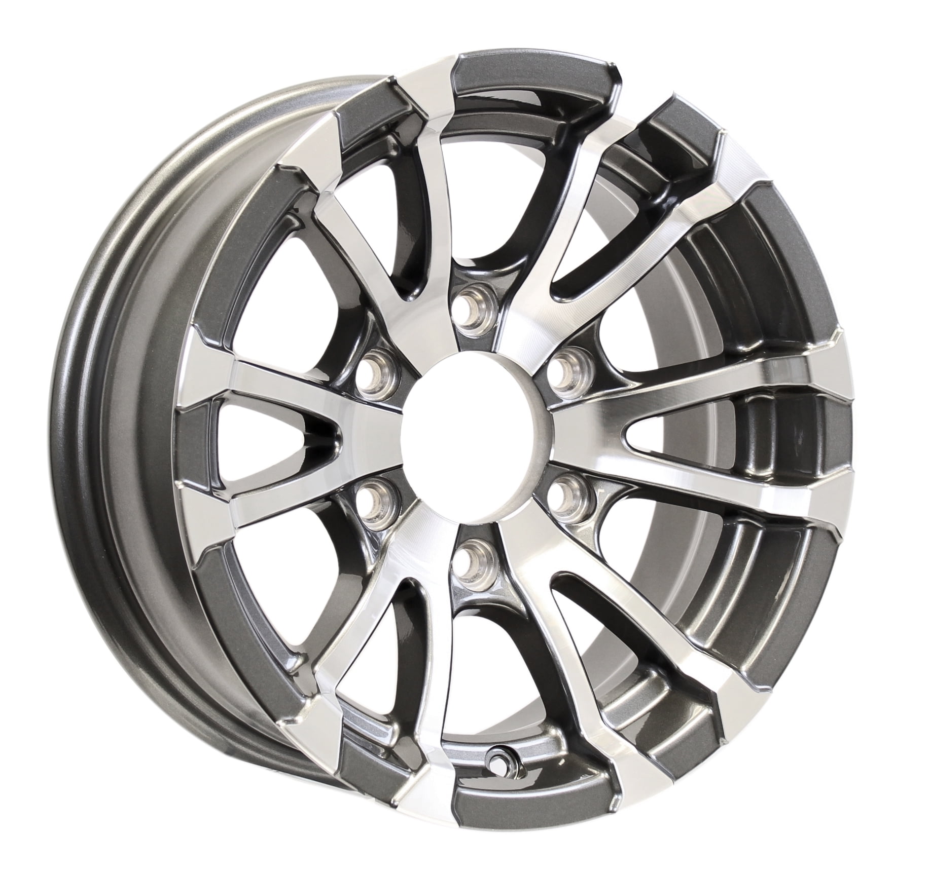 eCustomrim 2-Pack Aluminum Trailer Wheels 15x6 15 Inch Rim Gun Metal ...