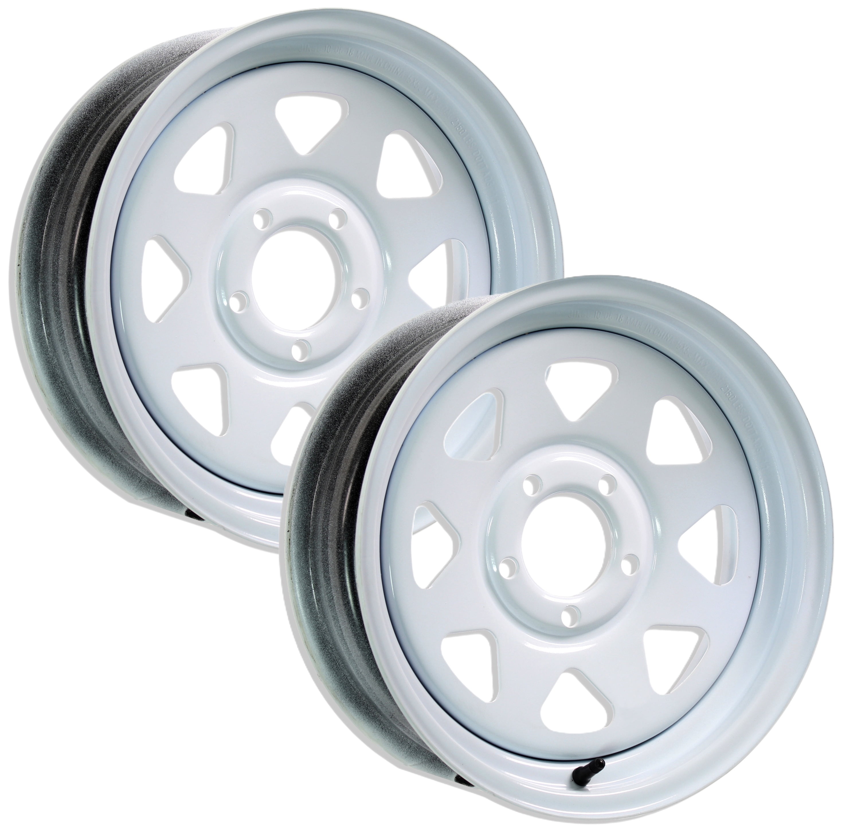 "2-Pack Steel Trailer Rims 14x5.5 White Spoke 5 Lug 4.5"", 2200 Lbs Max ...