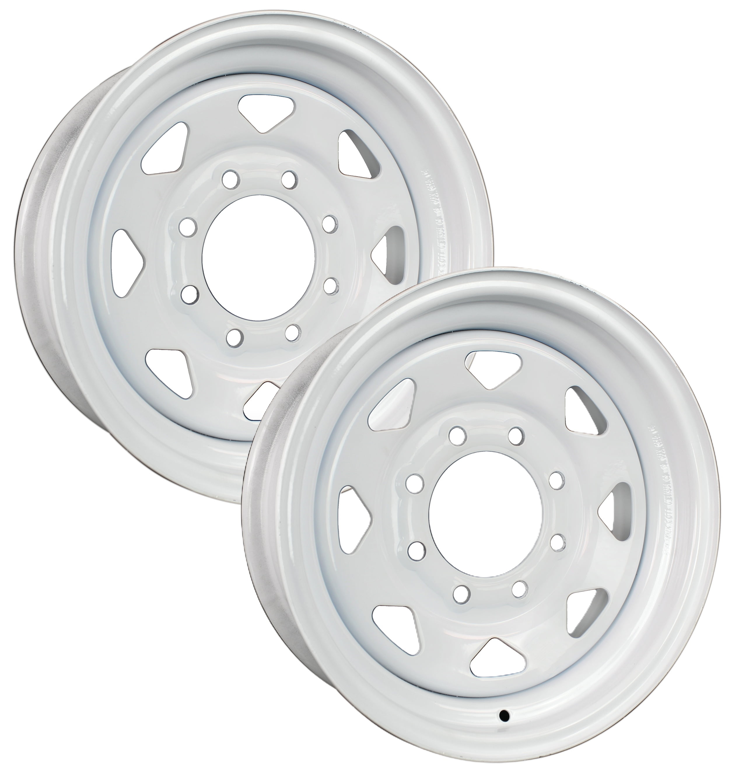 eCustomhitch 2-Pack Heavy Duty 16X6 Steel Trailer Rims, 8 Lug White ...