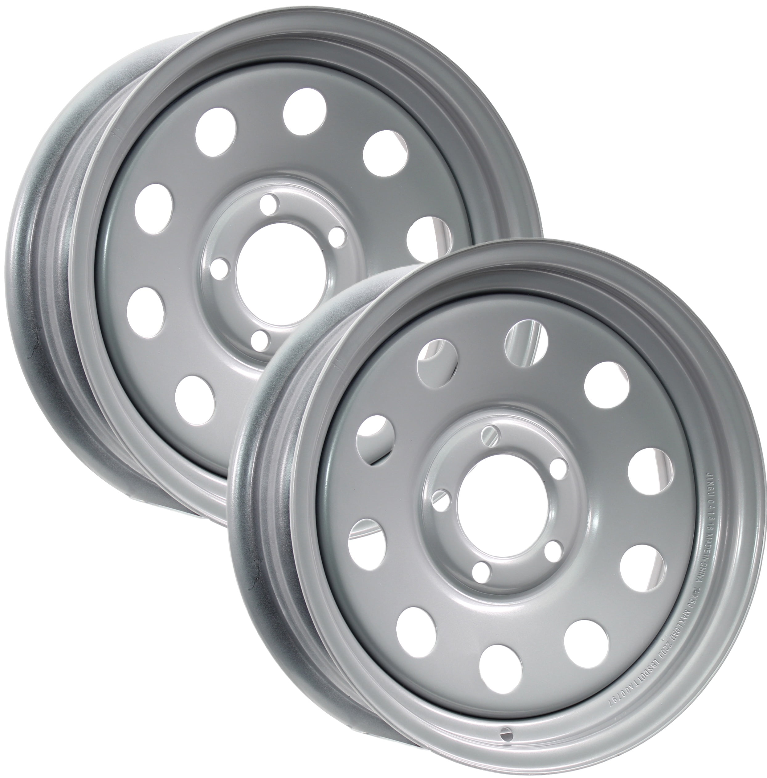 eCustomhitch 2-Pack Silver Modular Steel Trailer Rim Wheel 14X5.5 5-4.5 ...