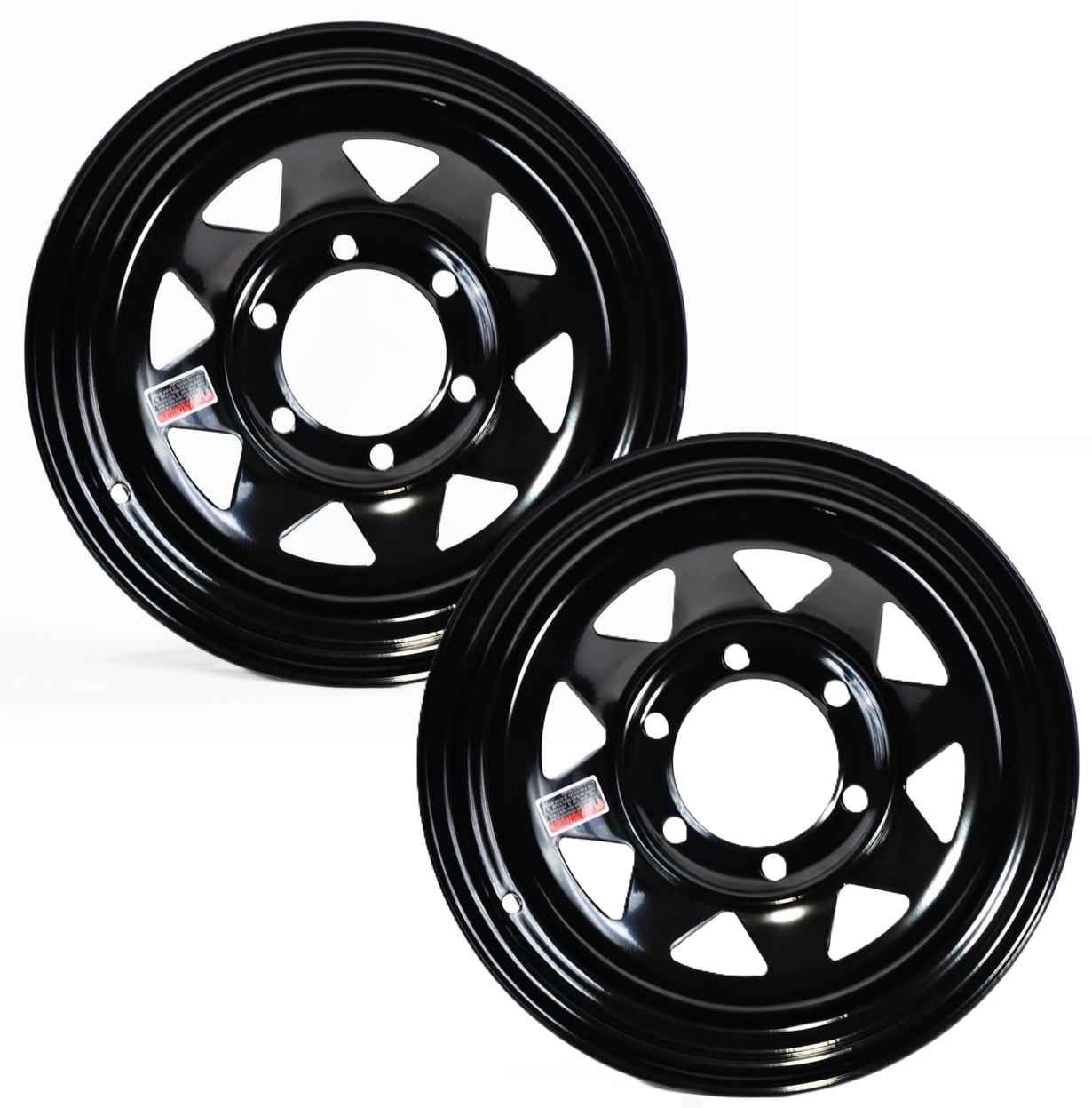 eCustomhitch 2-Pack Trailer Rim Wheel 15X6, 6-5.5 Black Spoke, 2830 Lb ...