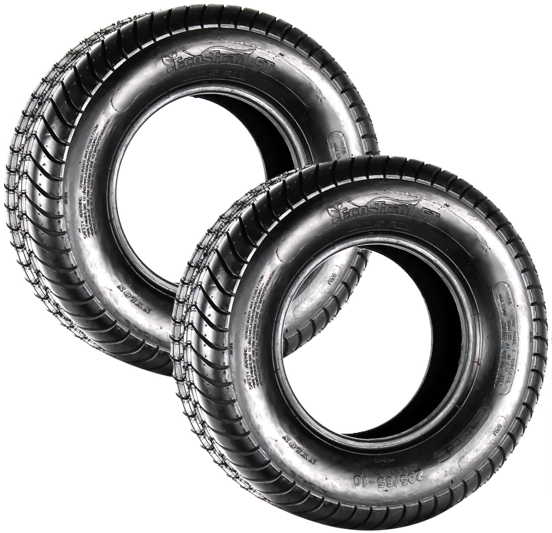 eCustomrim 2-Pack Trailer Tires 20.5x8.0-10 205/65-10 Load Range E 10 ...
