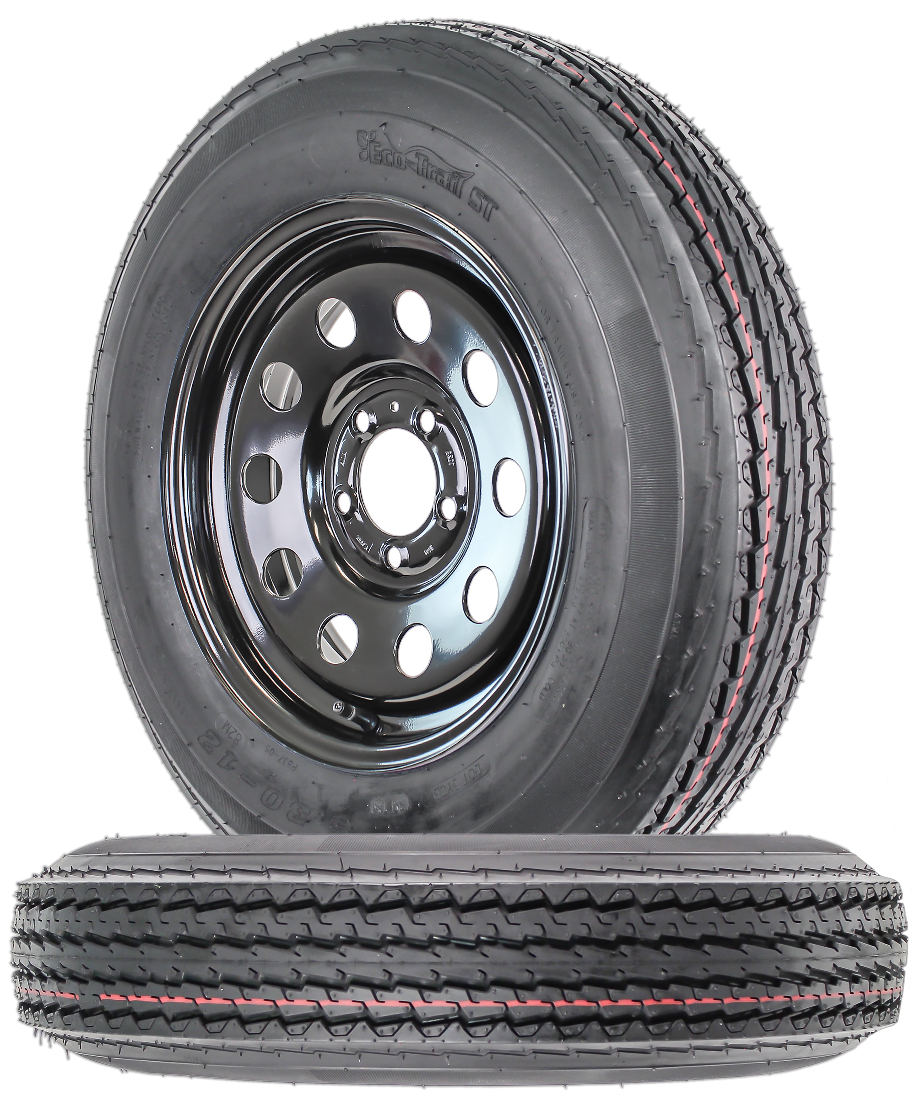 eCustomrim 2-Pack Trailer Tires On Rims 5.30-12 530-12 5.30 X 12 5 Hole ...