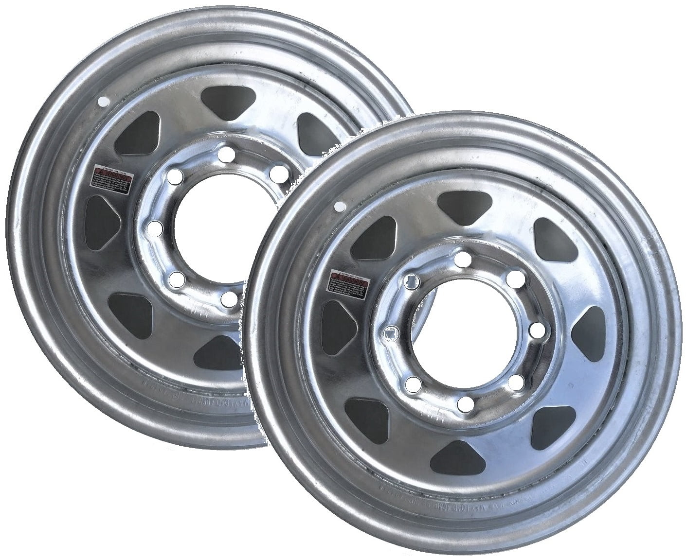 eCustomrim 2-Pack Trailer Wheel Galvanized Rims 16 x 6 Spoke 8 Lug On 6 ...
