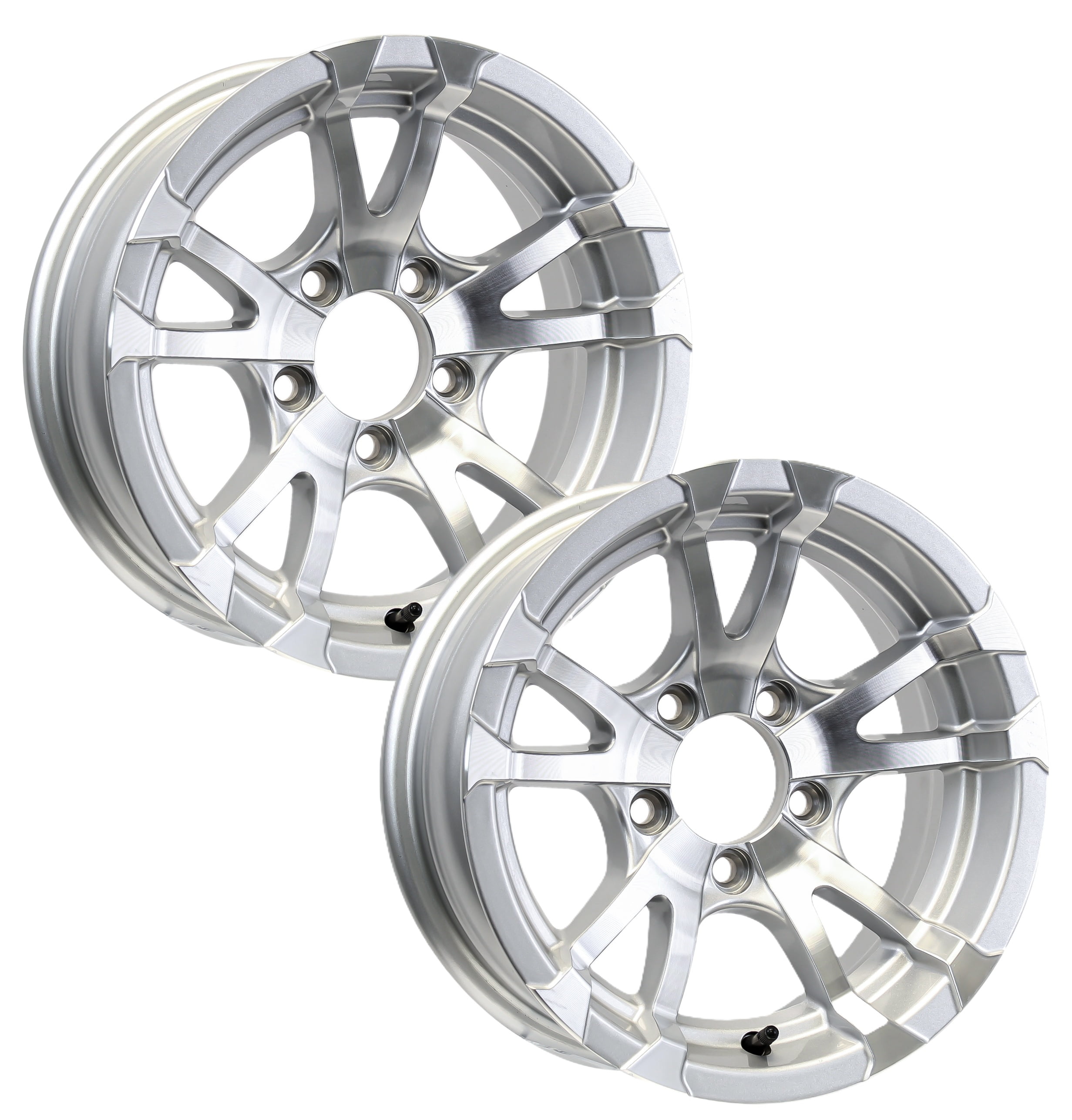 eCustomrim 2-Pk Aluminum Trailer Wheels 13x5 13 x 5 5 Lug 4.5 Center ...