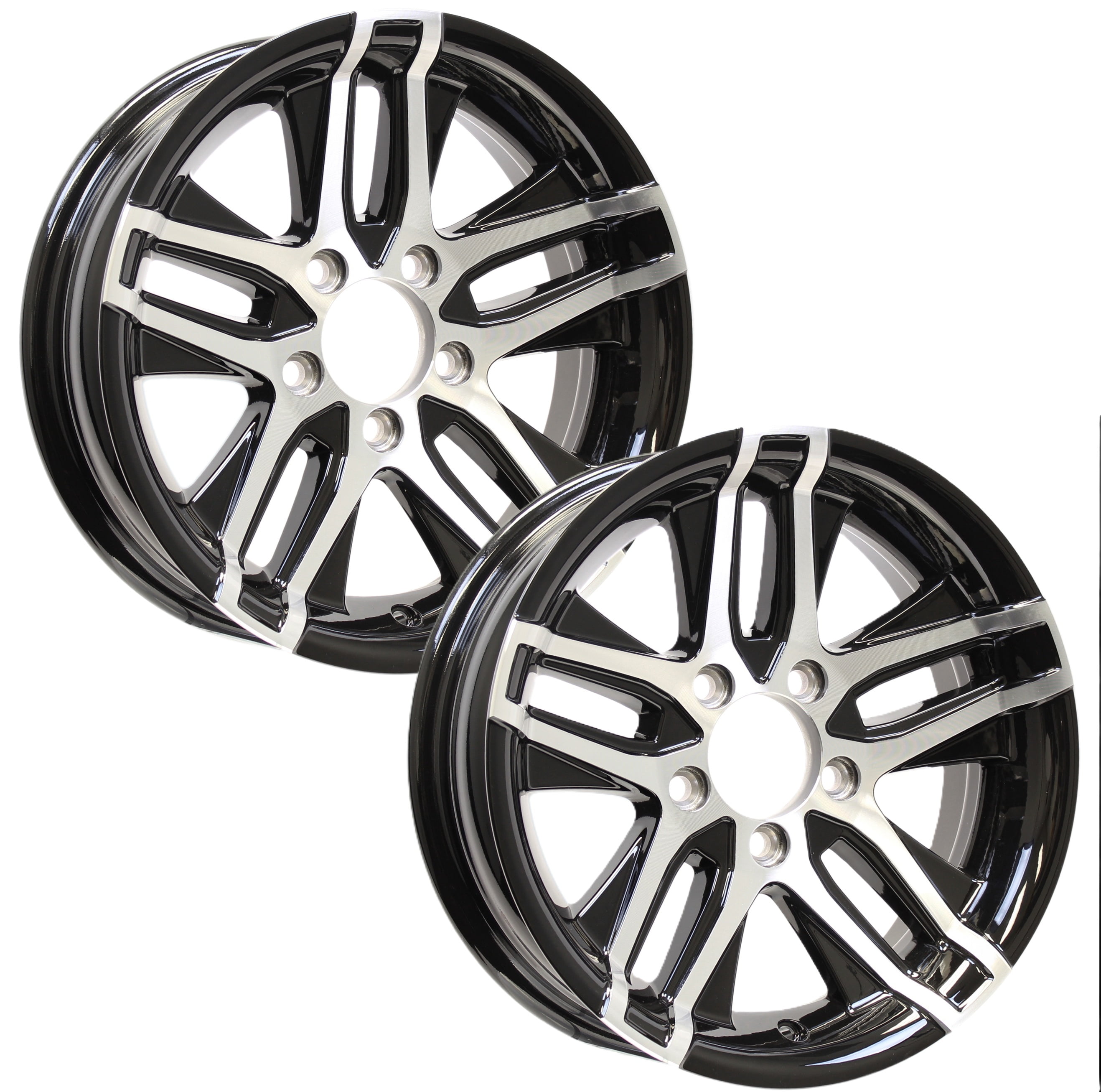 eCustomrim 2-Pk Aluminum Trailer Wheels 14x5.5 5 Lug 4.5 Center ...