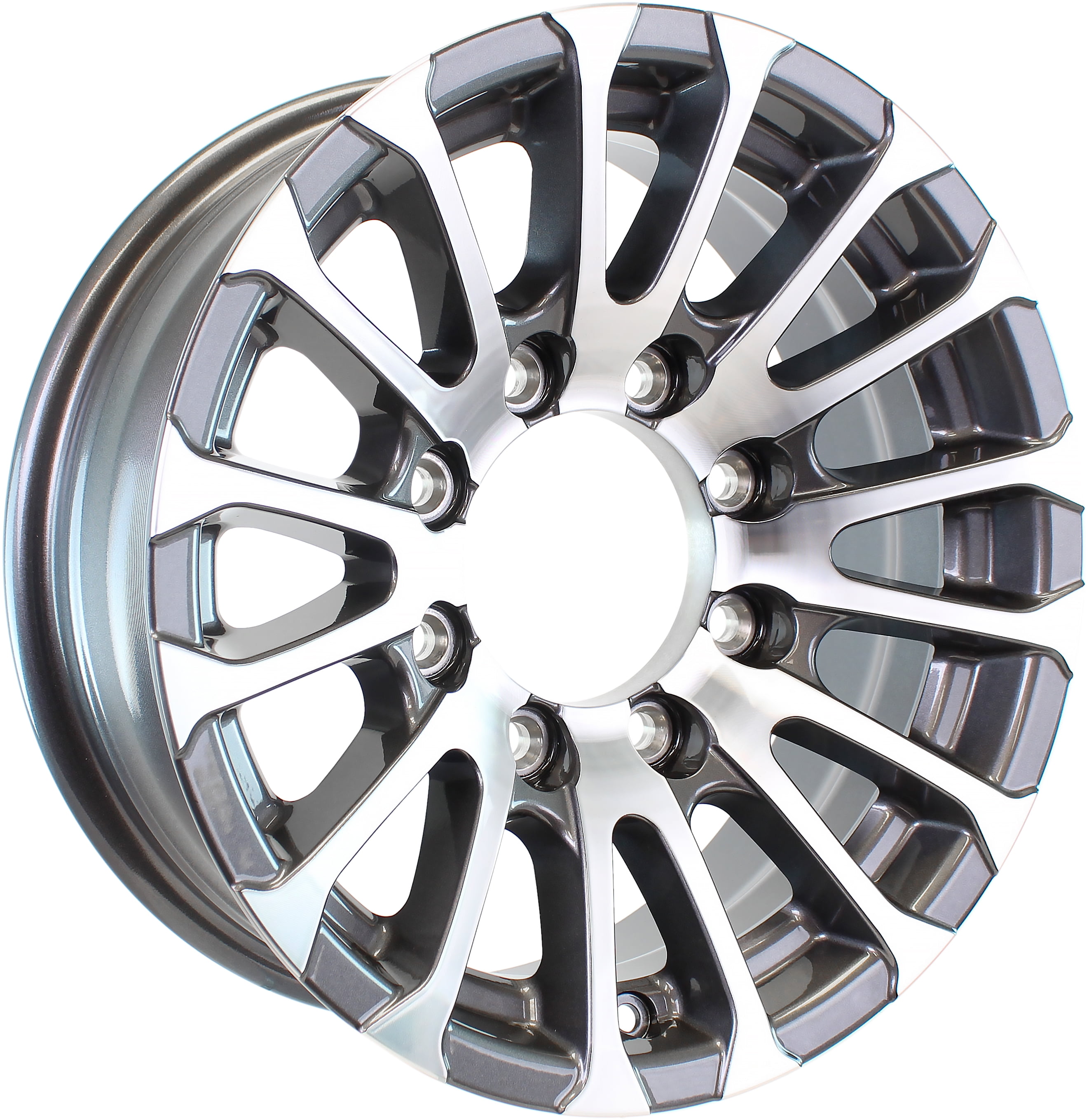 eCustomrim 2-Pk Aluminum Trailer Wheels 16x6 16 x 6 8 Lug Avalanche Gun ...