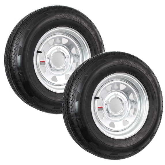 2-Pack Pre-Mounted Radial Trailer Tires & Rims ST175/80R13 5 Lug ...
