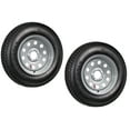 2-Pack Pre-Mounted Radial Trailer Tires & Rims ST175/80R13 5 Lug Silver ...