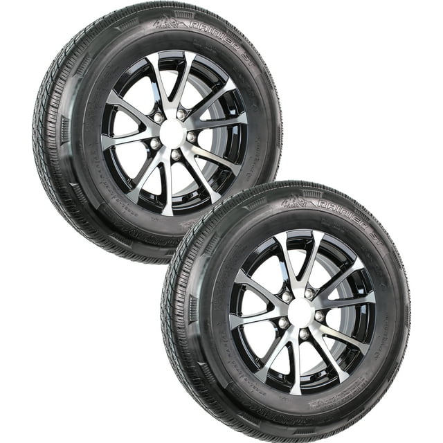 2-Pack Pre-Mounted Trailer Tires & Rims ST205/75R15 LRD 15X6 5-4.5 ...