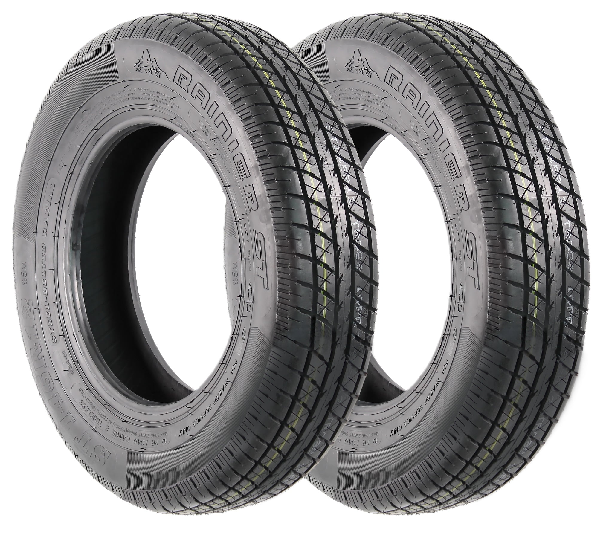 Rainier Radial ST145/R12 Trailer Tires Pack of 2, Load Range E 1520 ...