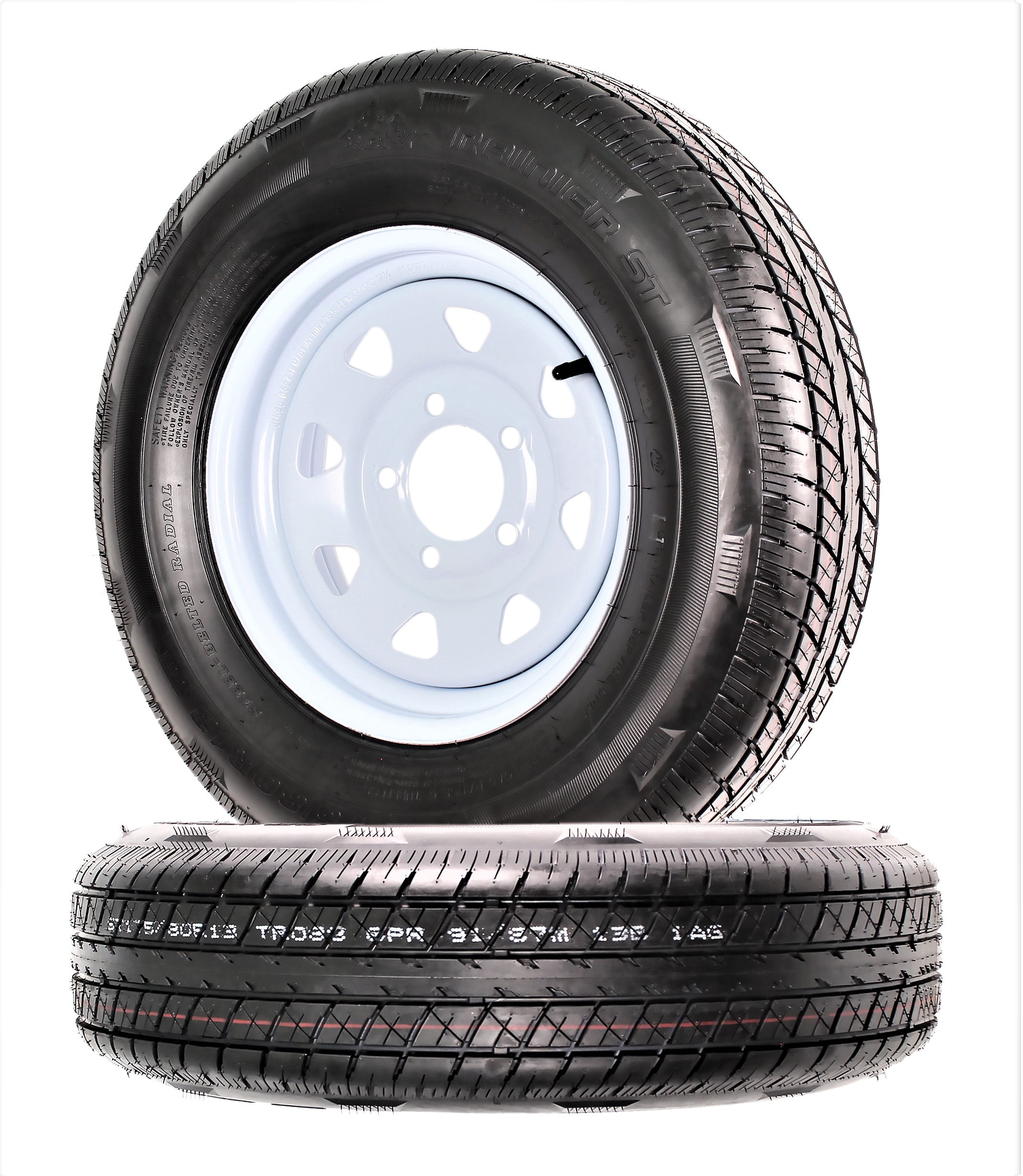 eCustomrim 2-Pack Trailer Tire Rim ST175/80R13 Load D 13 Inch 5 Lug ...