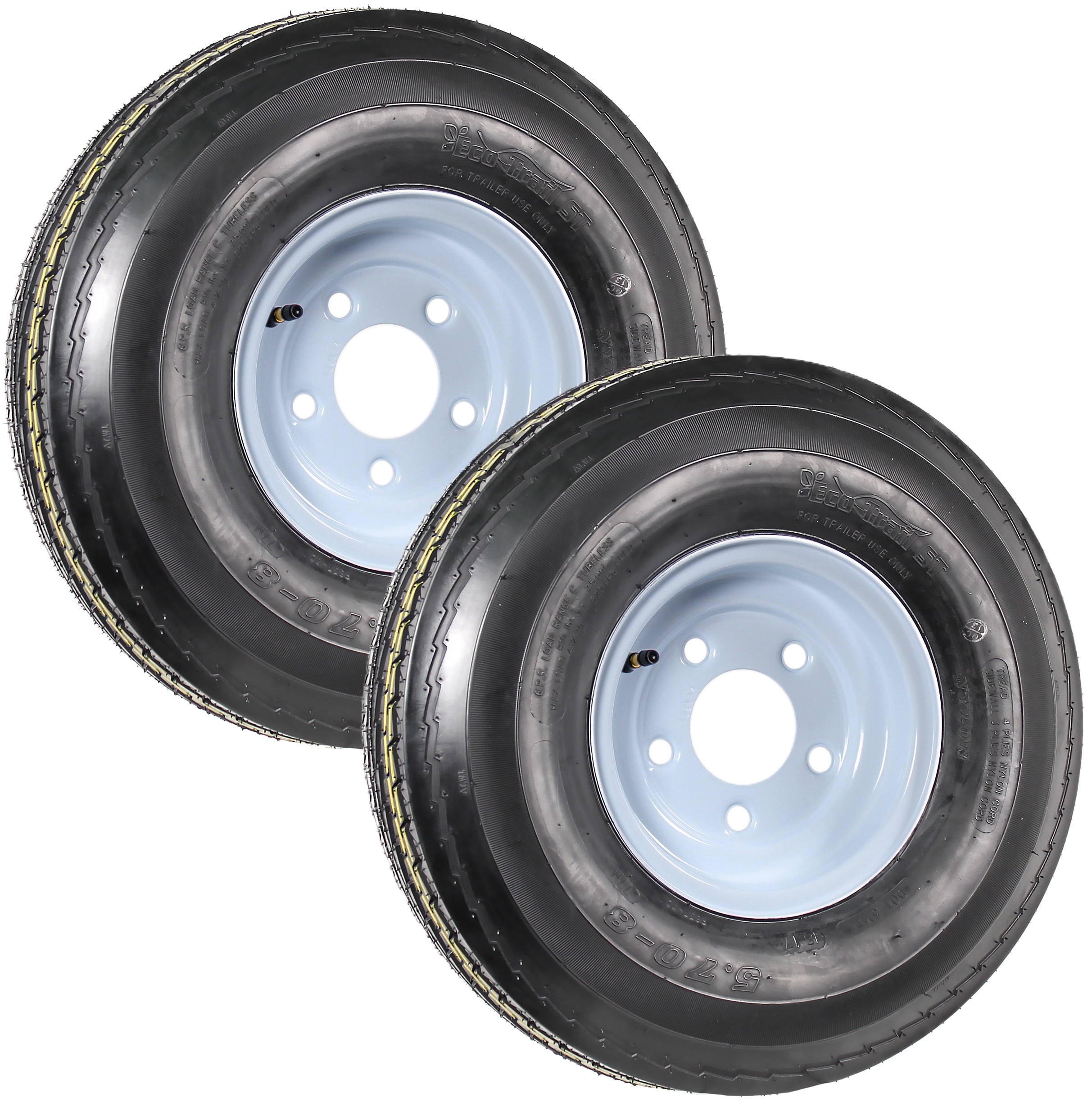 Conventional White Rim Trailer Tires 5 Bolt Configuration - Biased Ply ...