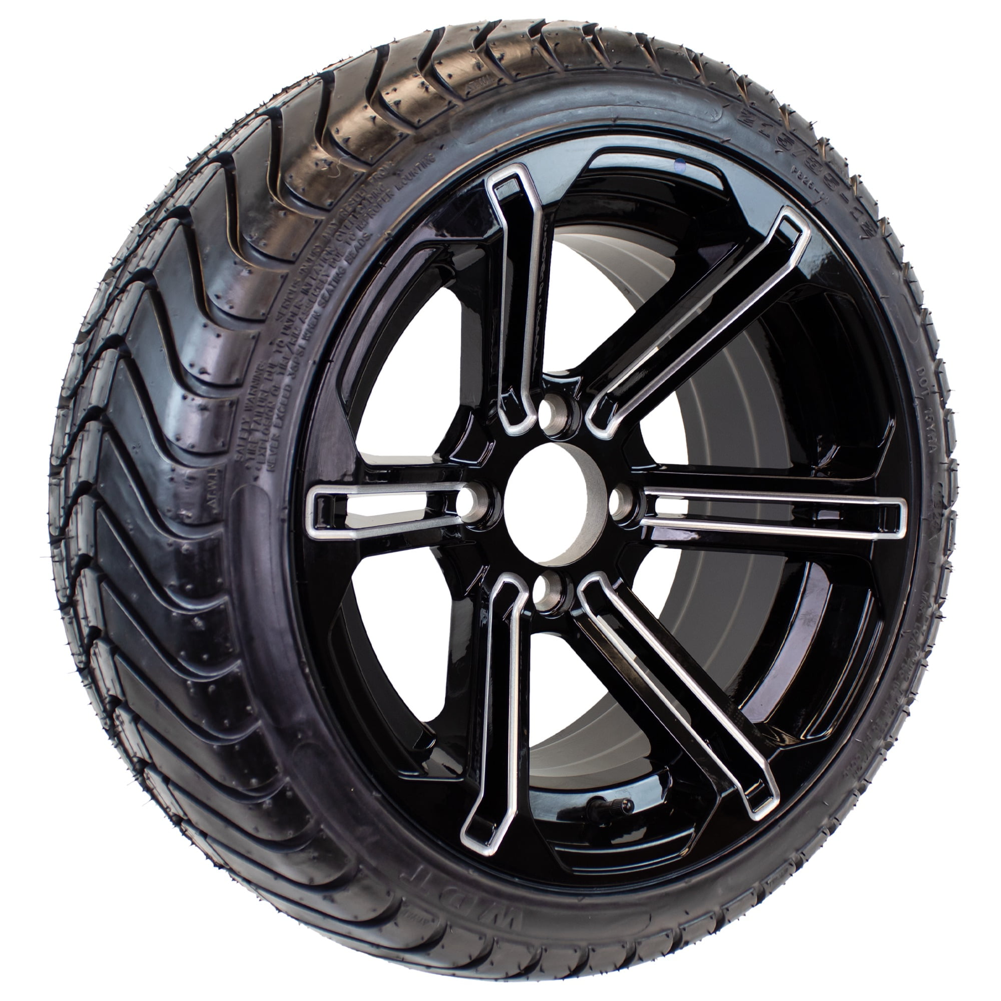 eCustomrim 215/35-12 Trailer Golf Cart ATV Offroad Tire On 12X7 Gloss ...