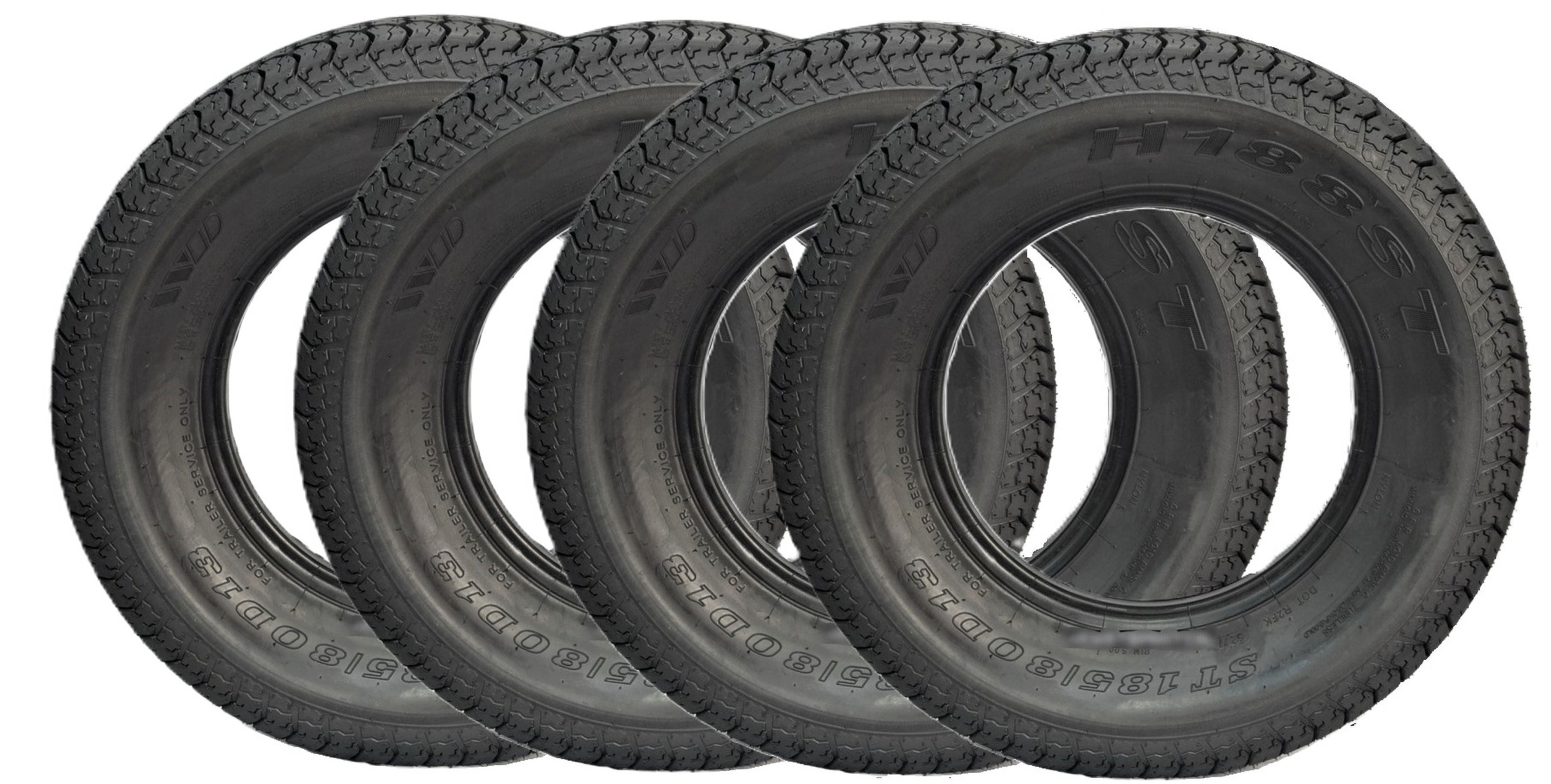 eCustomrim 4-Pack ST185/80D13 Trailer Tires Bias Ply Load Range C 1480 ...