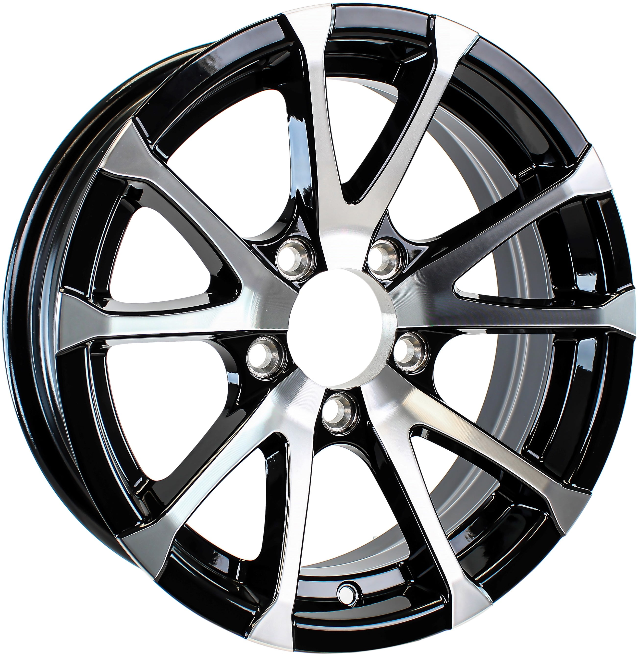 Avalanche Aluminum Utility Black V-Spoke Boat Camper Trailer Rim Wheel ...