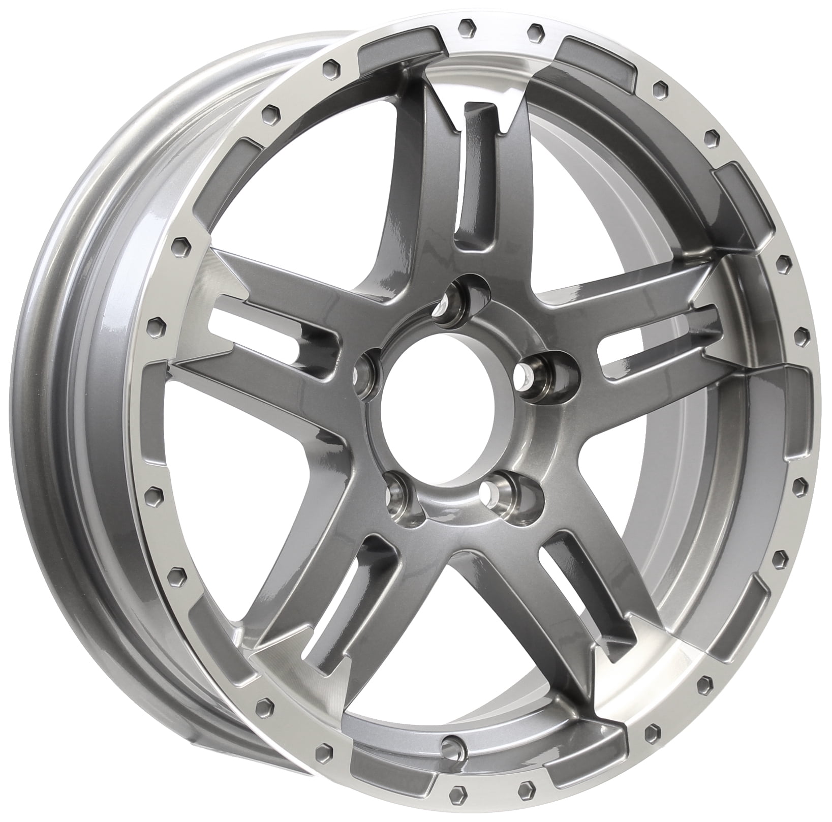 eCustomrim Aluminum Trailer Wheel 13X5 13 X 5 5 Lug 4.5 Center Turismo ...