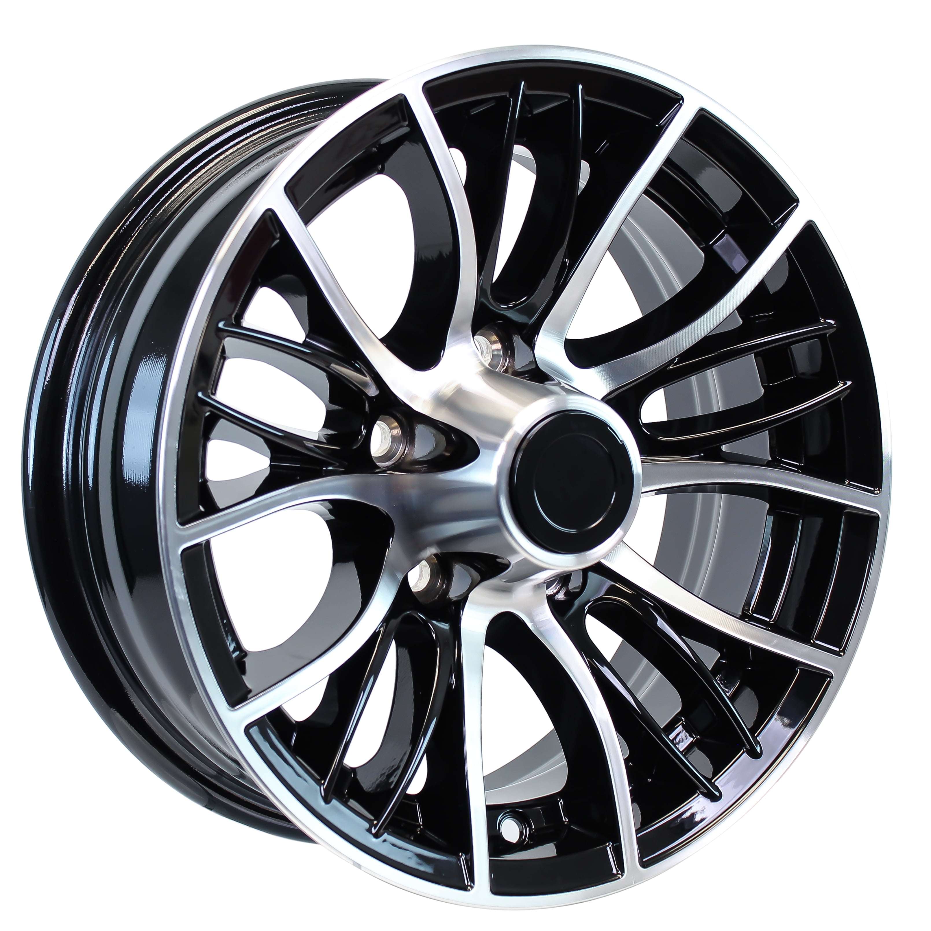 eCustomrim Aluminum Trailer Wheel 14X5.5 14" Black Evolution 5 Lug On 4 ...
