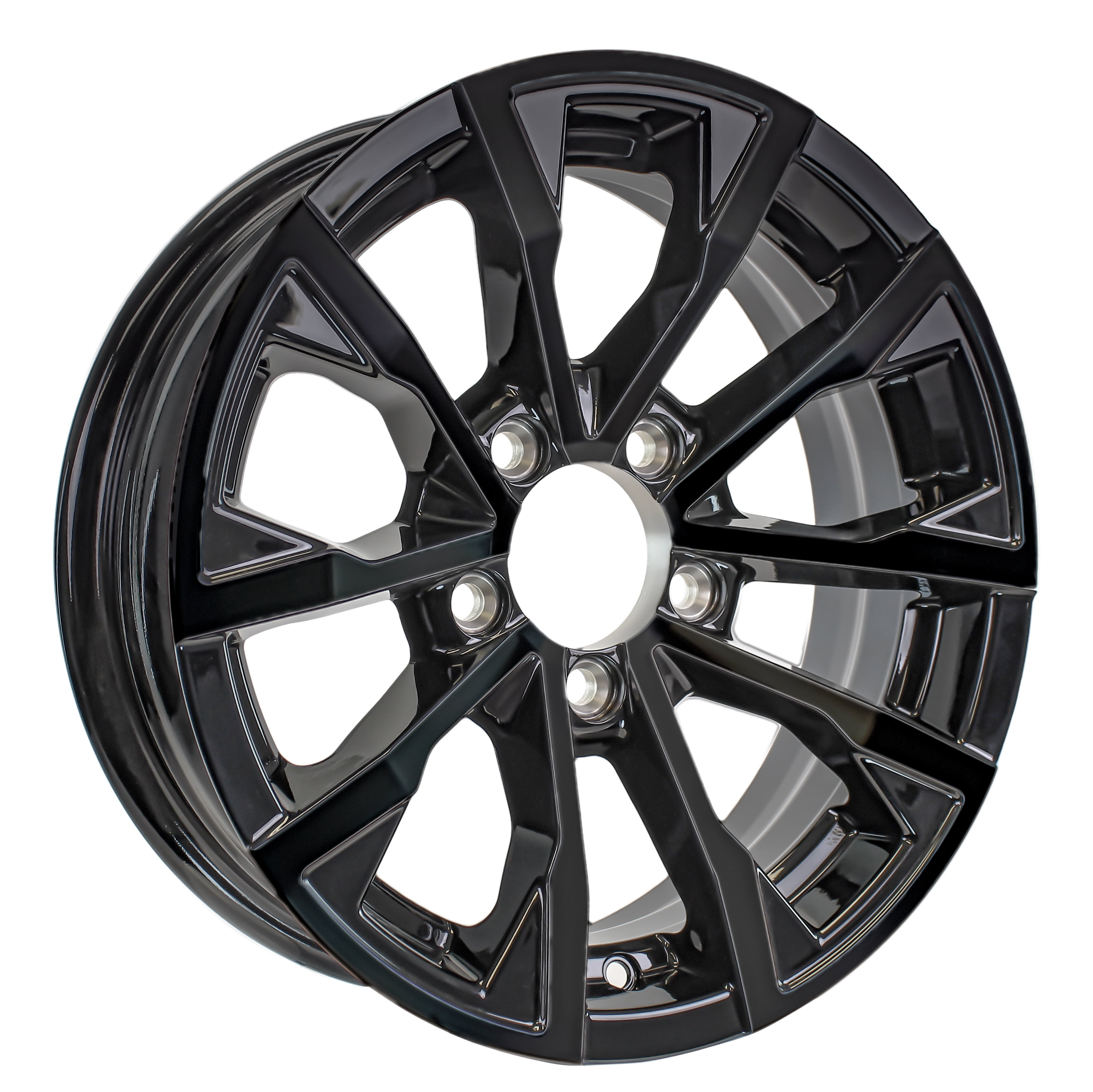 eCustomrim Aluminum Trailer Wheel 14X5.5 14" Edge Black 5 Lug On 4.5 ...