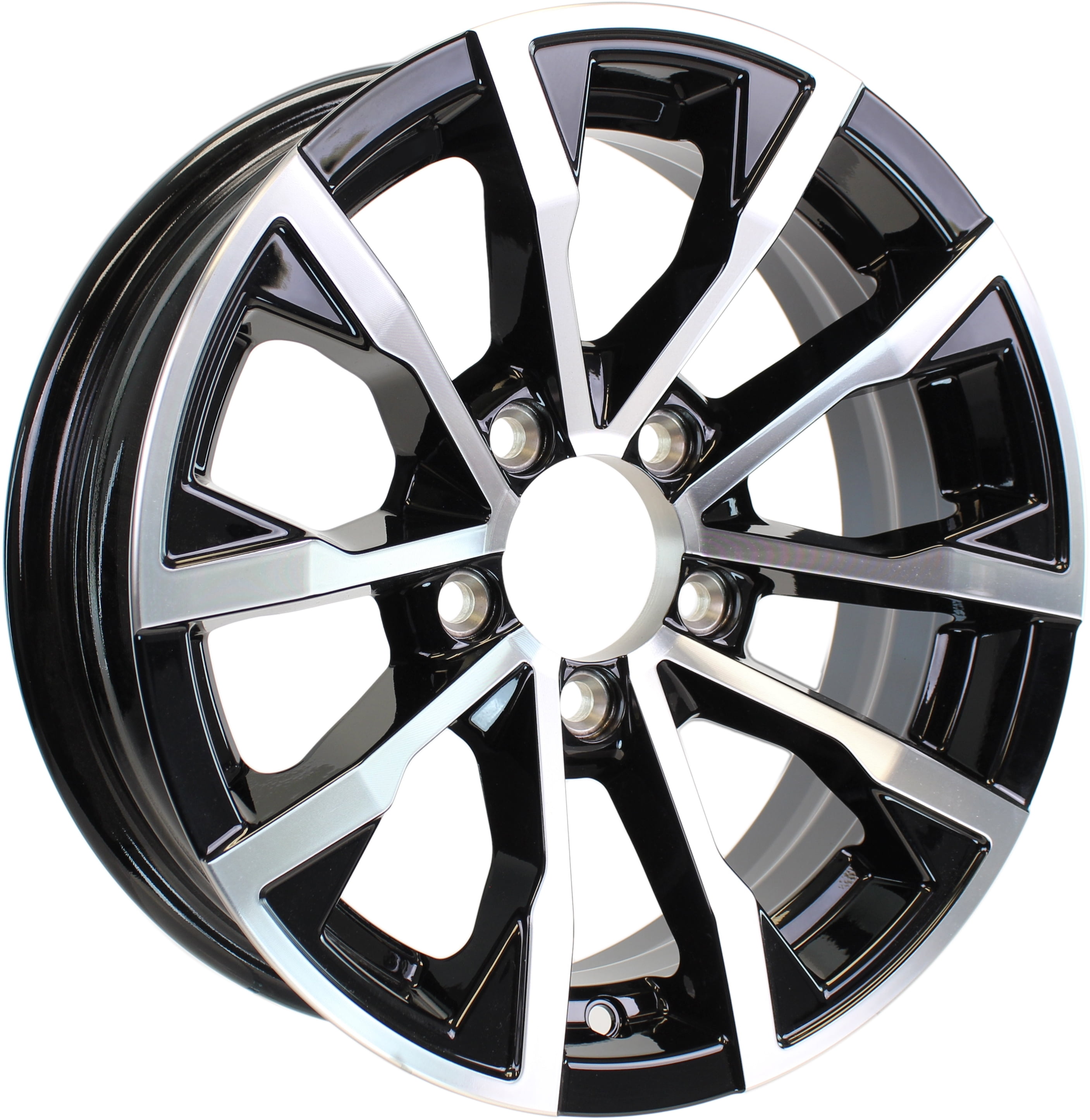 eCustomrim Aluminum Trailer Wheel 15X5 15" 5 Lug 4.5 Center Edge Black ...
