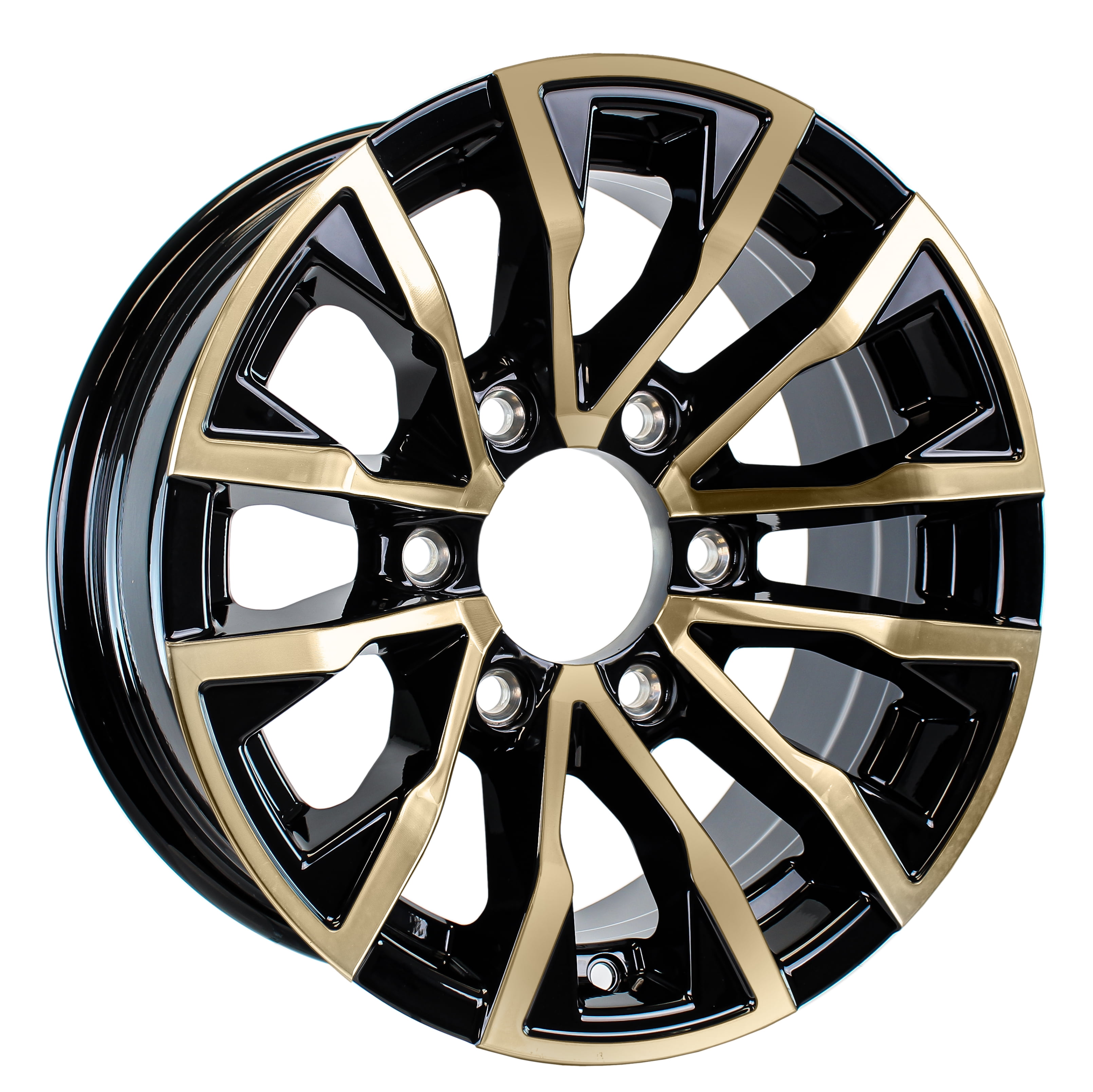 Aluminum Trailer Wheel 15X6 15" Edge Brushed Gold Finish 6 Lug On 5.5 ...