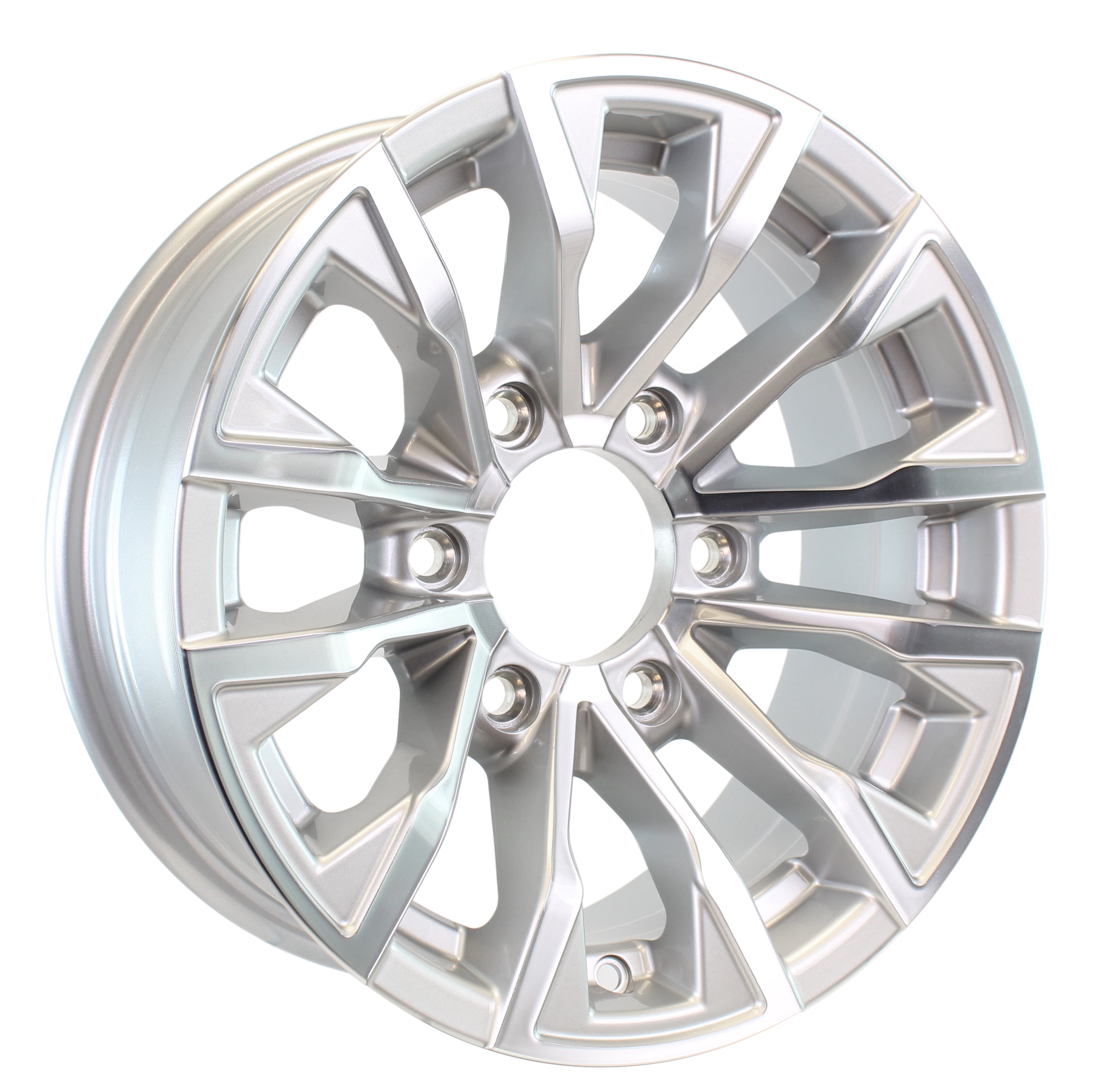 eCustomrim Aluminum Trailer Wheel 15X6 15 Inch Edge Silver 6 Lug On 5.5 ...