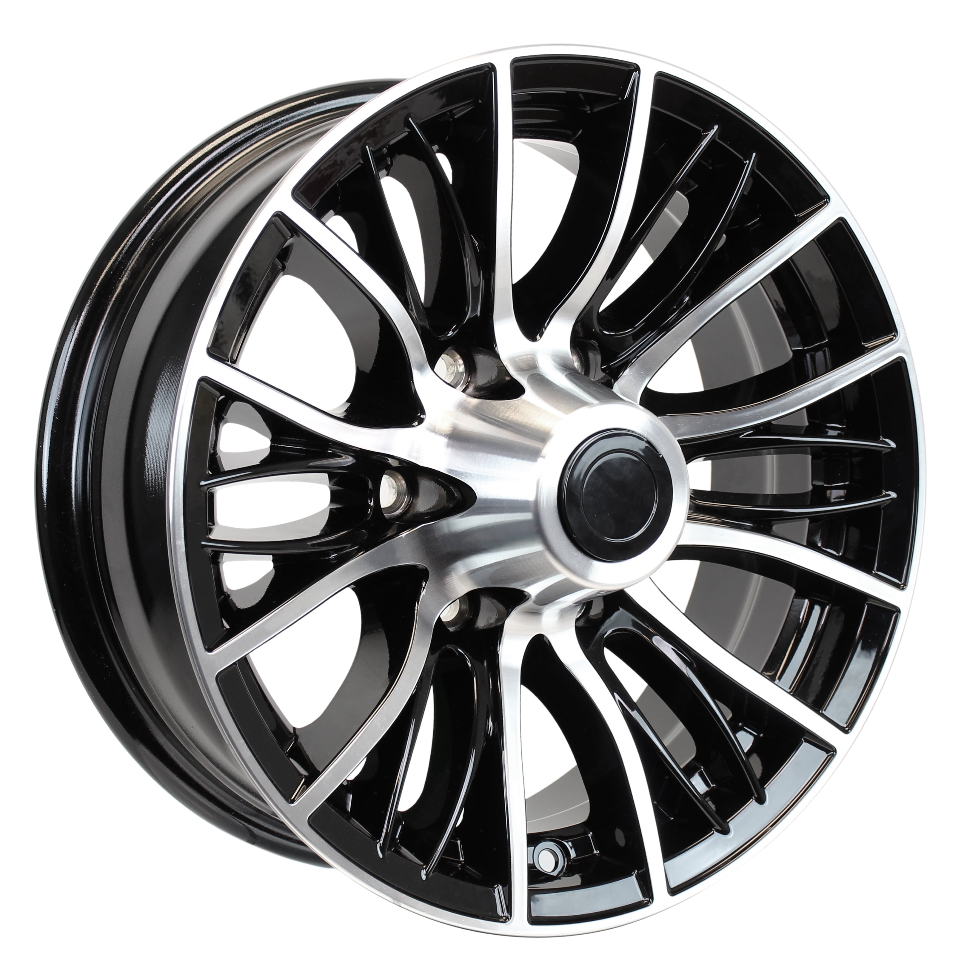 eCustomrim Aluminum Trailer Wheel 15X6 15" Evolution Black 6 Lug On 5.5 ...