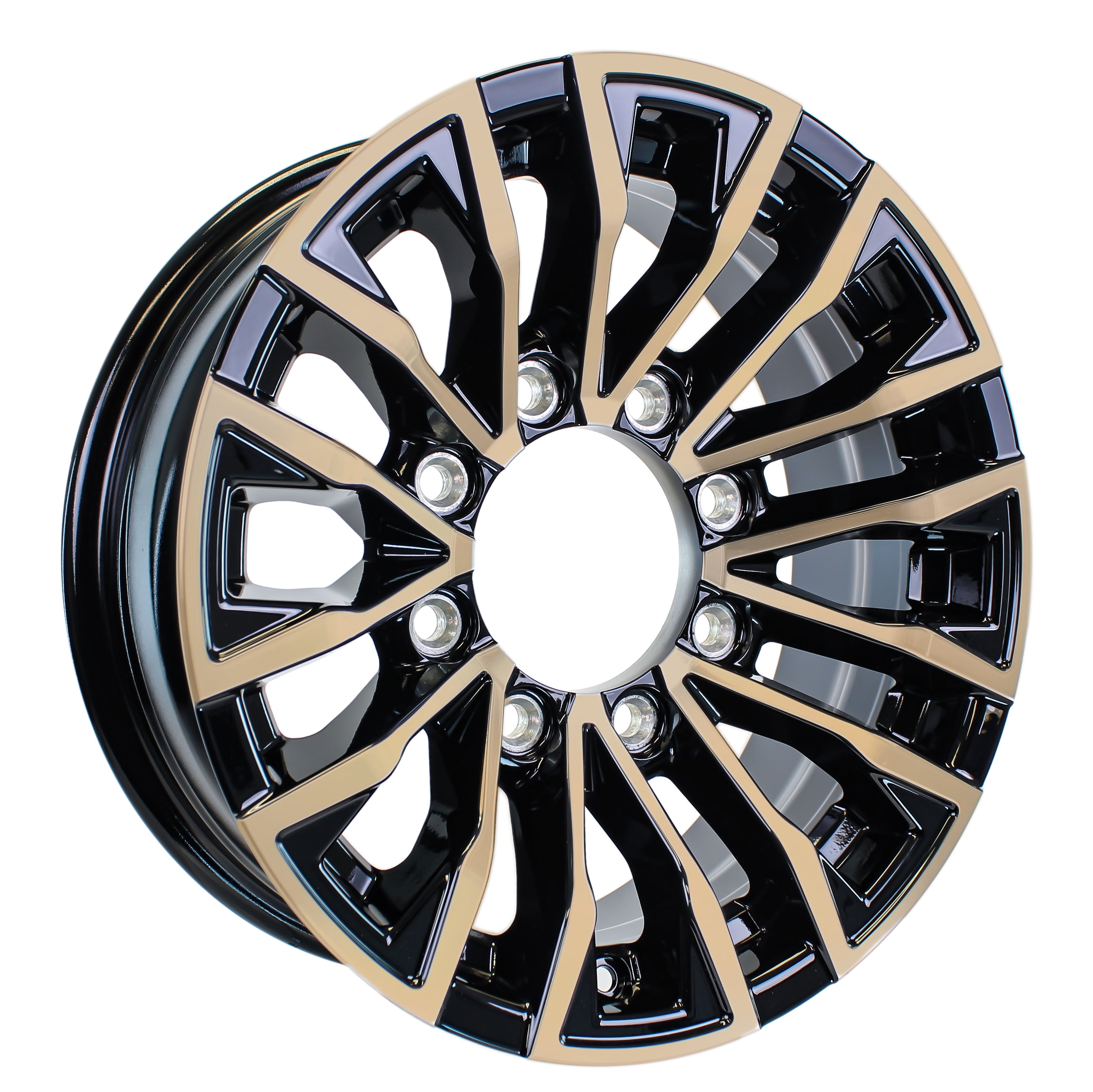Aluminum Trailer Wheel 16X6 16" Brushed Gold Finish 8 Lug On 6.5 ...