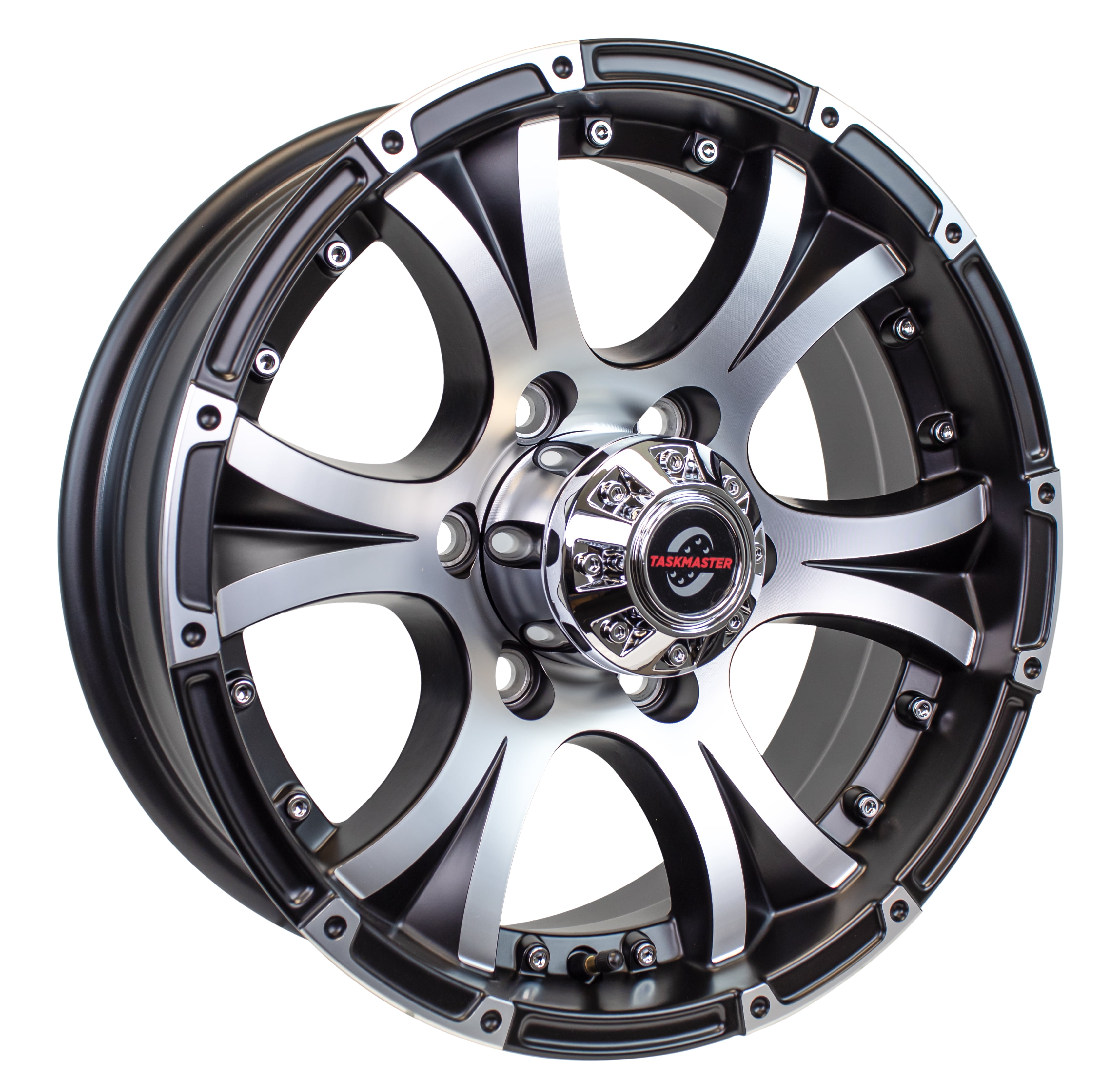 eCustomrim Aluminum Trailer Wheel 16X6 16 Inch Matte Black Inlay 6 Lug ...